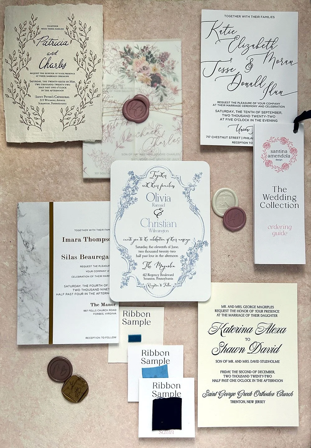 Wedding Invitation Sample Kit — Santina Amendola Design | Romantic ...