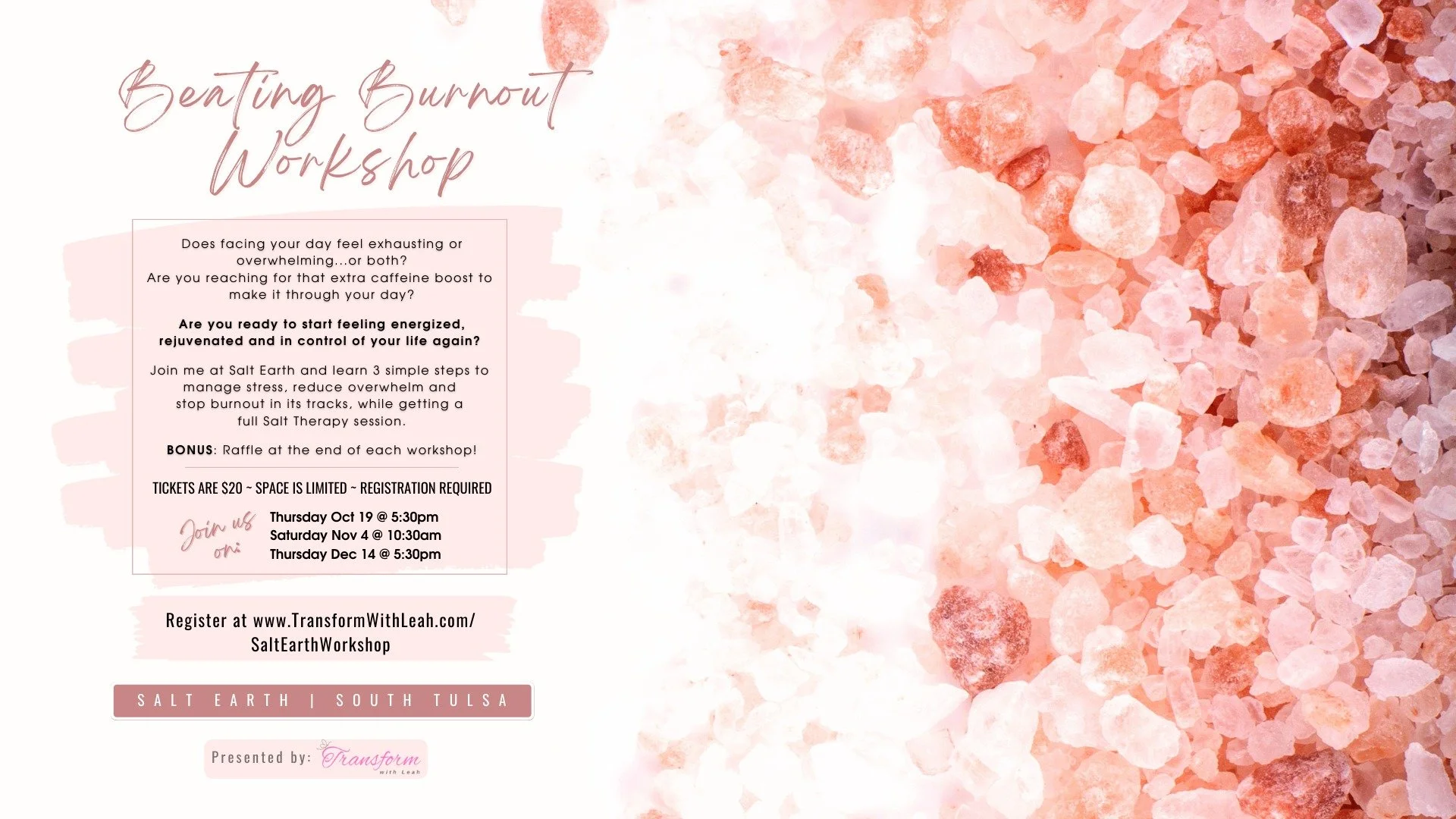 Beating Burnout Workshop — Salt Earth Tulsa