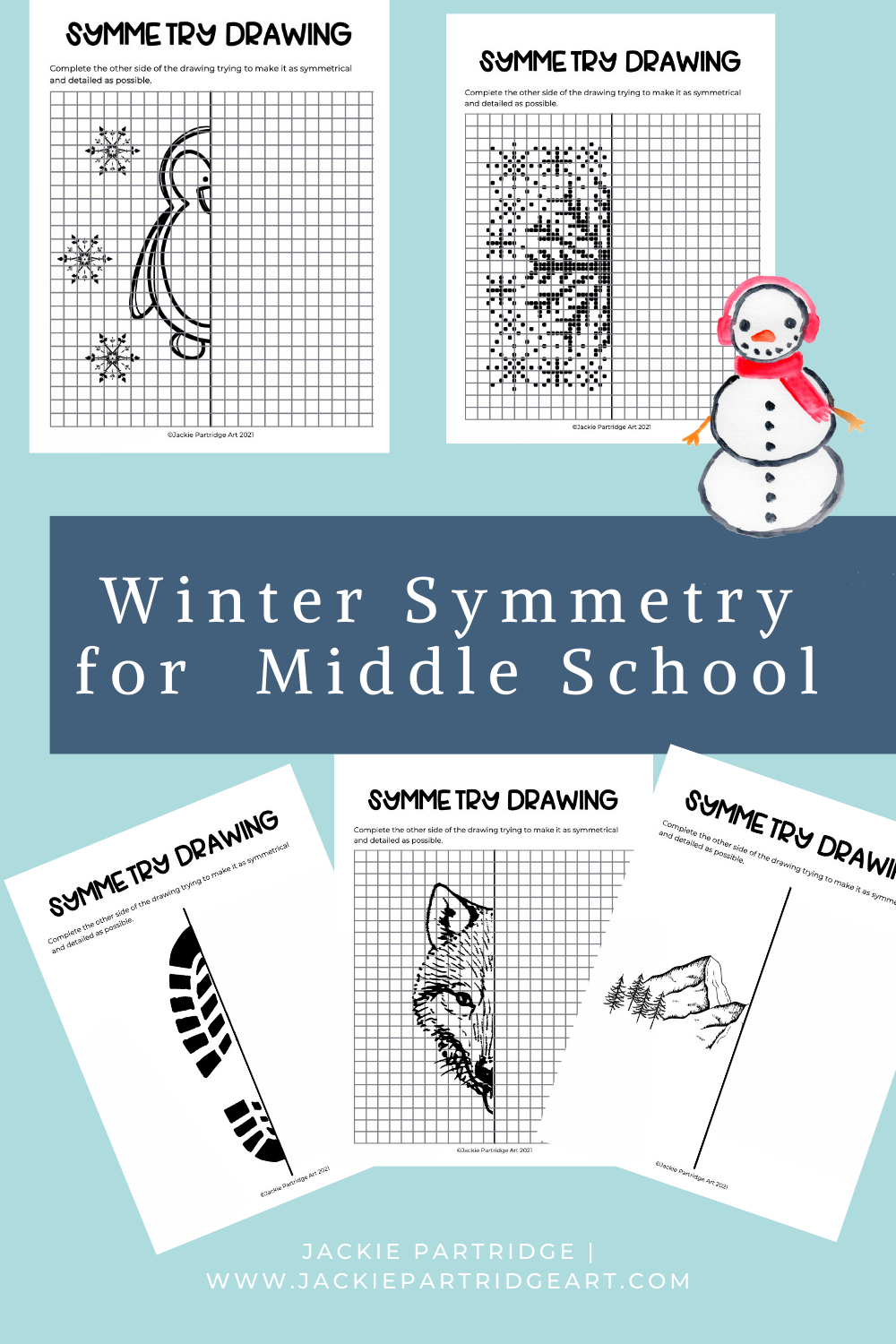 Christmas and Winter Symmetry Worksheets — Jackie Partridge Art