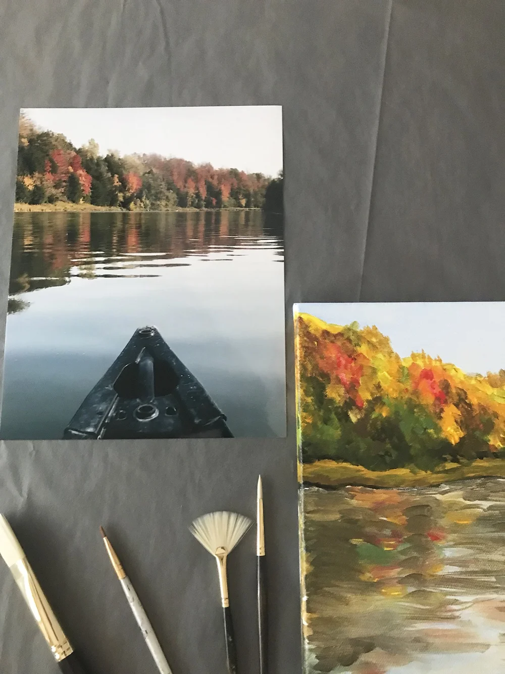 Painting of Canoe on Water — Jackie Partridge Art