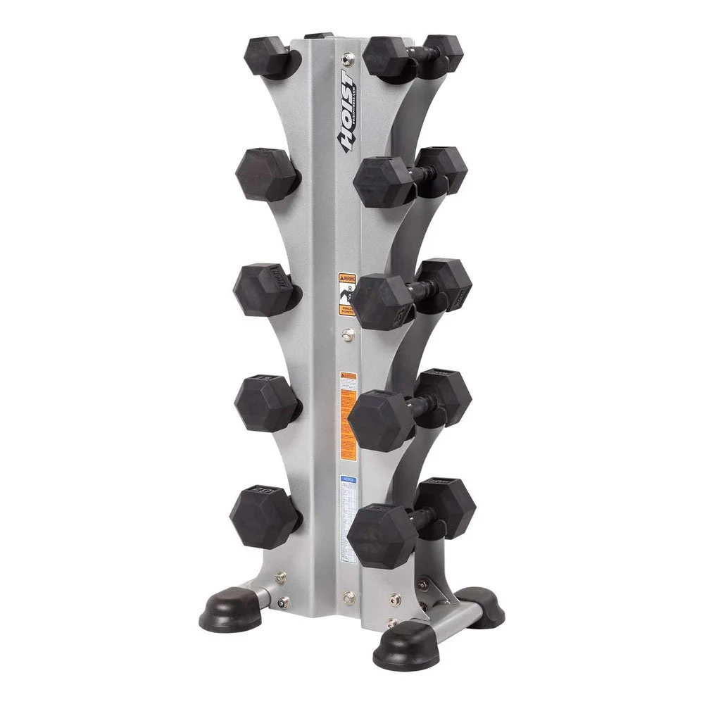 Hoist Vertical Hex Dumbbell Rack (5 Pairs) — 360 Sports Products