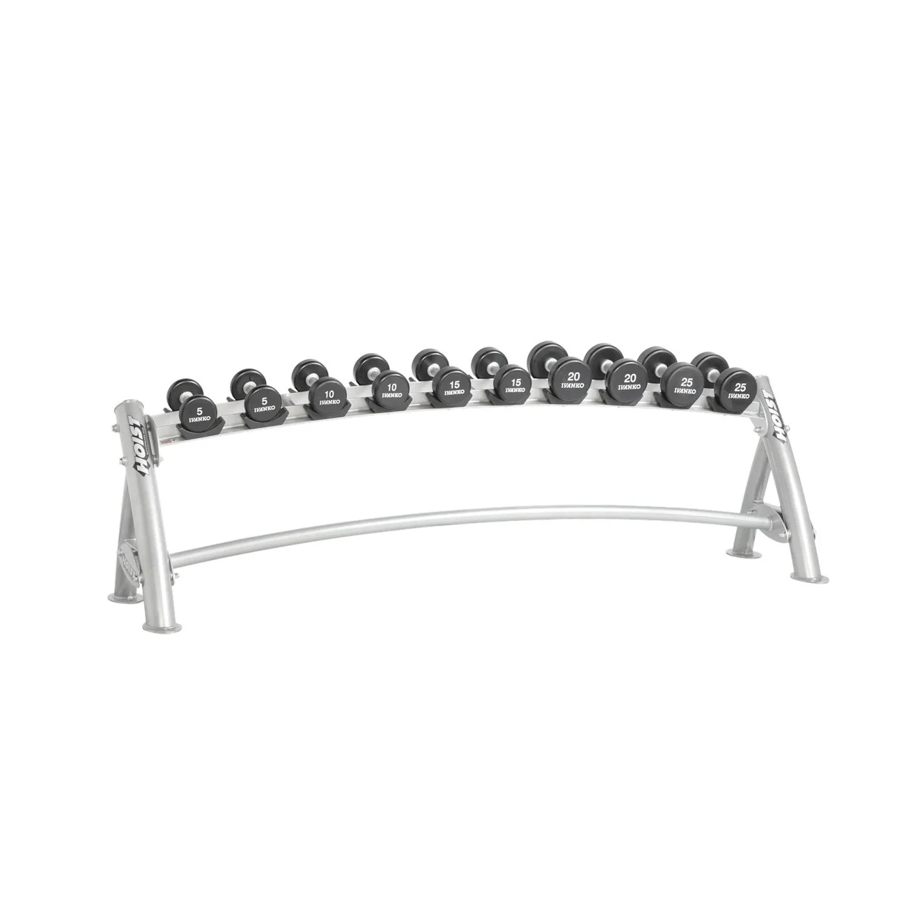 Hoist 1-Tier Horizontal Round Dumbbell Rack (5 Pairs) — 360 Sports Products