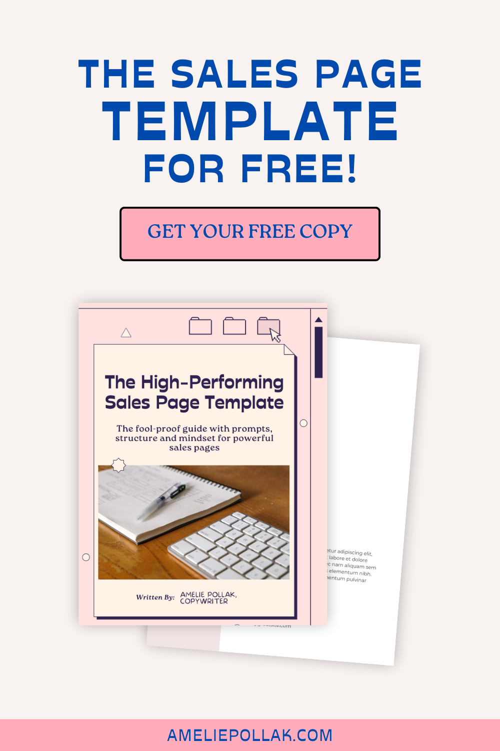 Free Sales Page Template — Amelie Pollak, copywriter + brand strategist