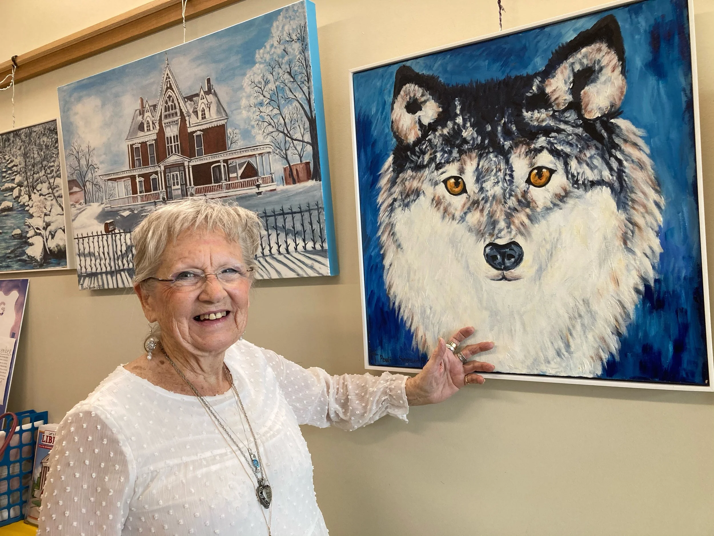 Pauline Swanson’s Art Work Featured on Library Wall — Geneseo Current