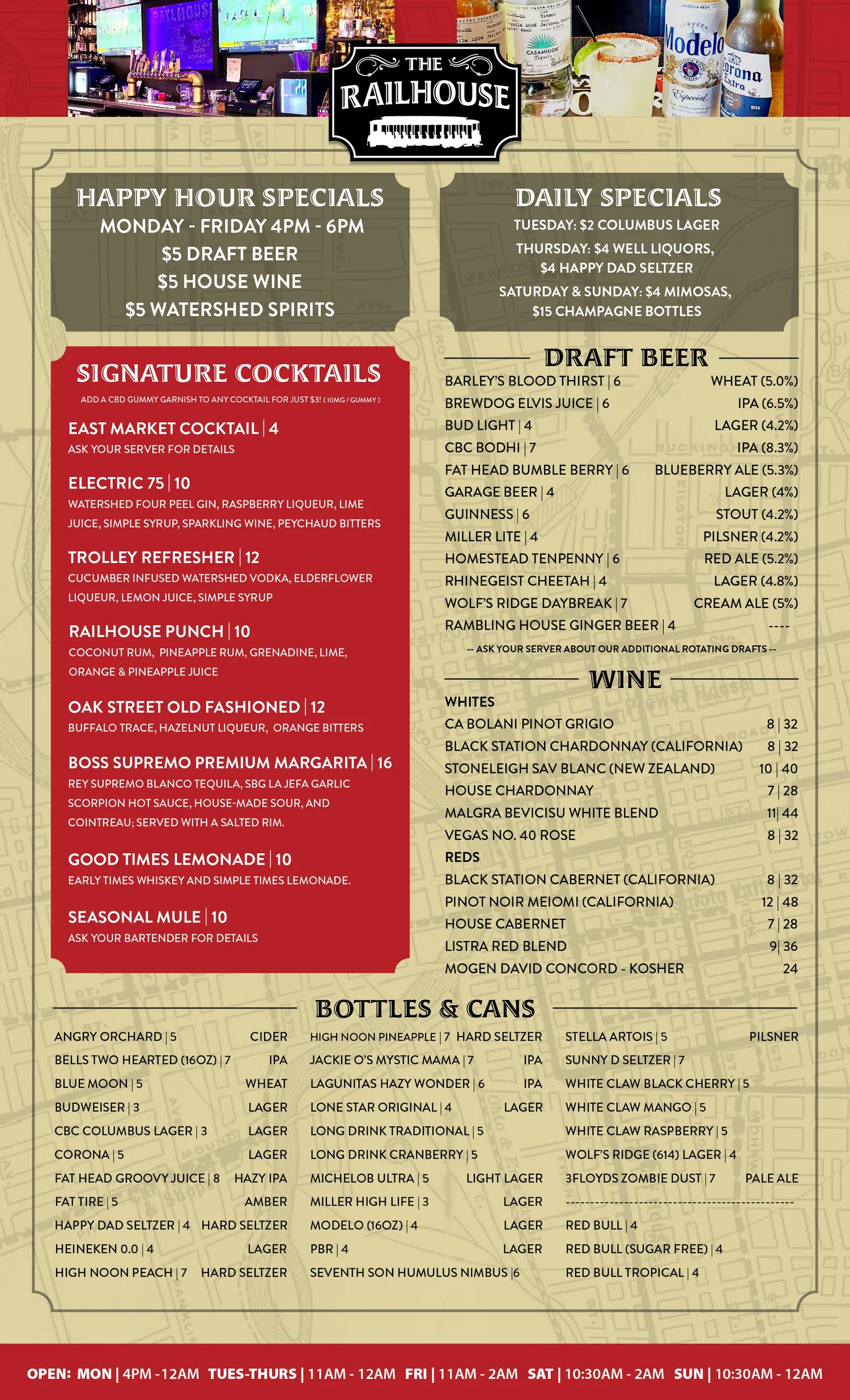 Railhouse Menu — The Historic Trolley District: East Market