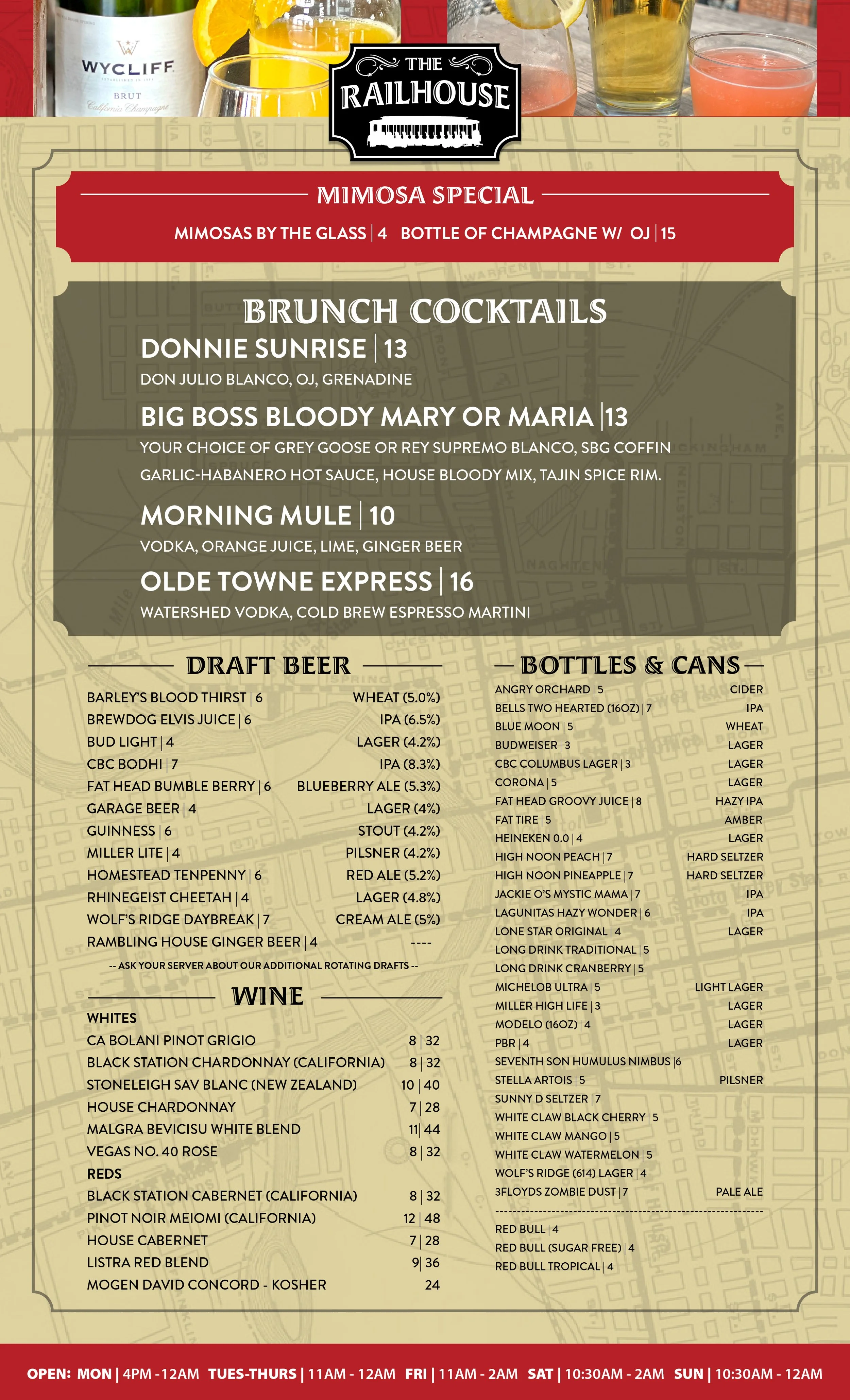 Railhouse Menu — The Historic Trolley District: East Market