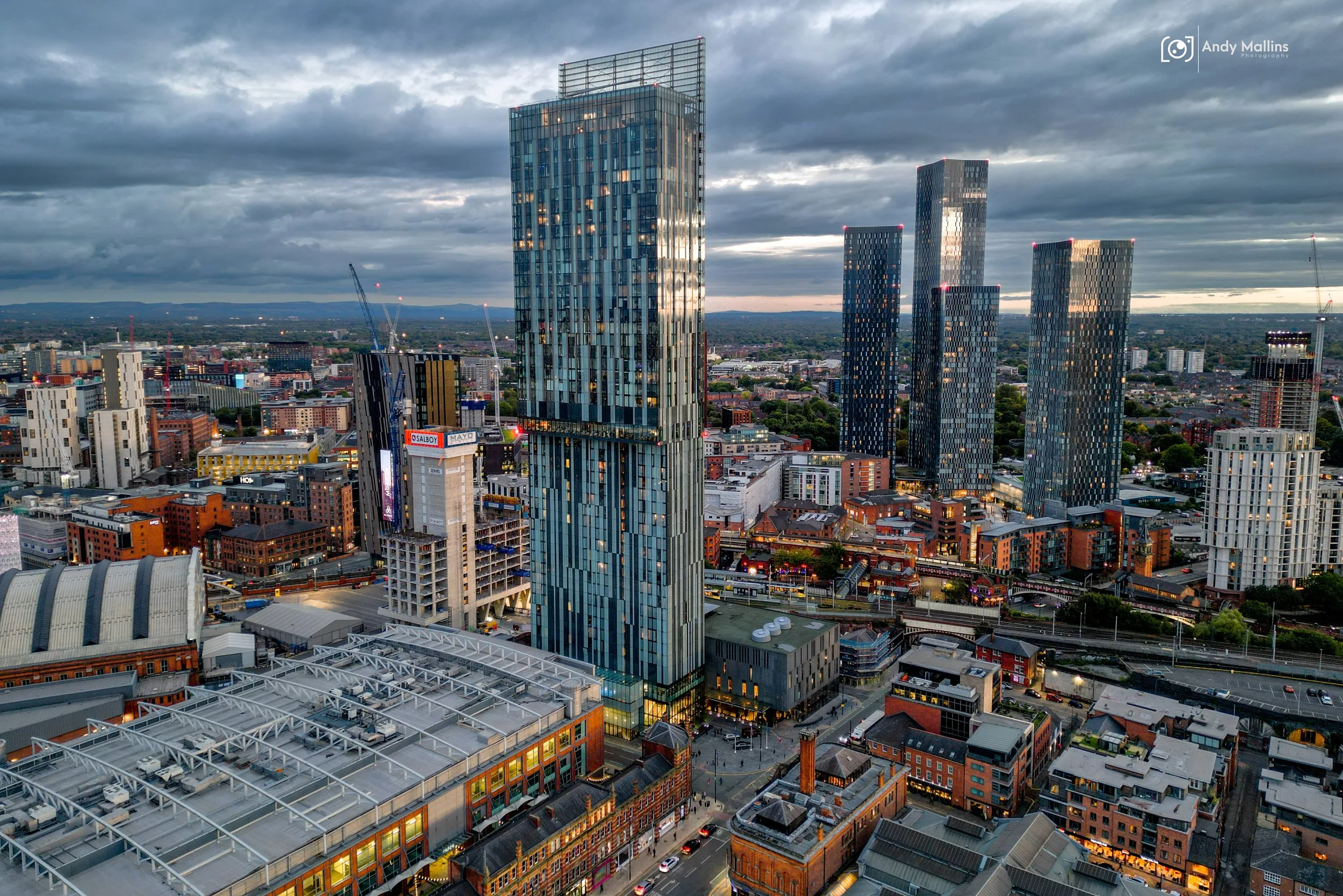 Deansgate Square Rising Above The Lowry Theatre | Aerial Photography ...