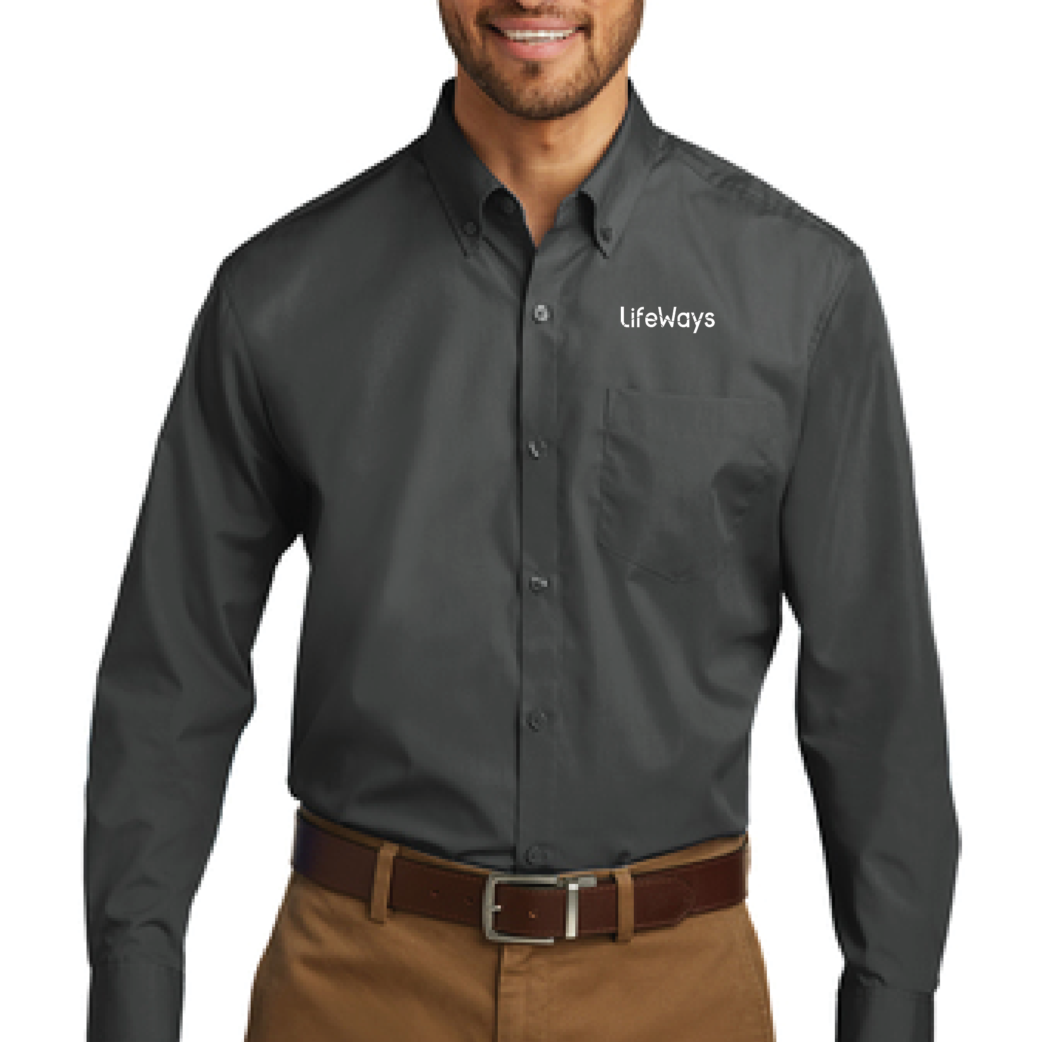 Port Authority® Long Sleeve Carefree Poplin Shirt W100 — LifeWays