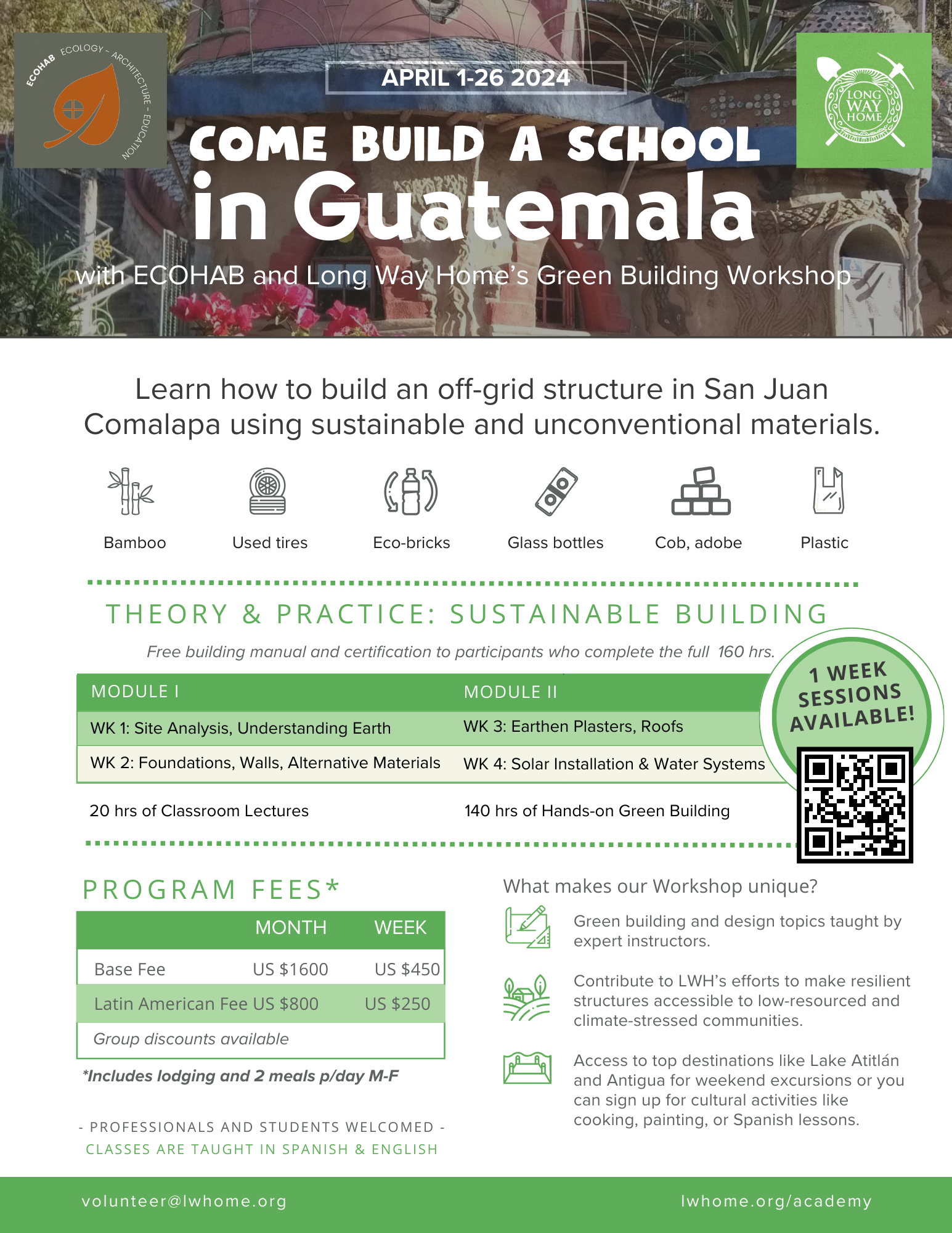 Green Building Workshop: Learn Green Building techniques in Guatemala ...