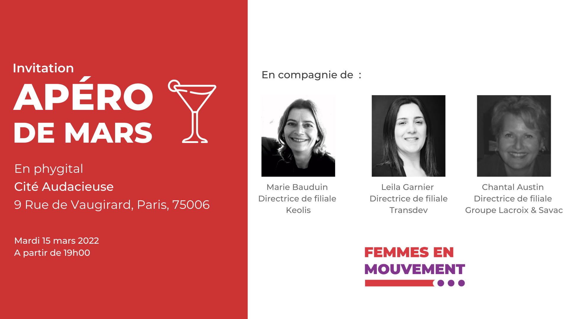 Apéro de Mars avec Marie Bauduin, Leila Garnier et Chantal Austin ...