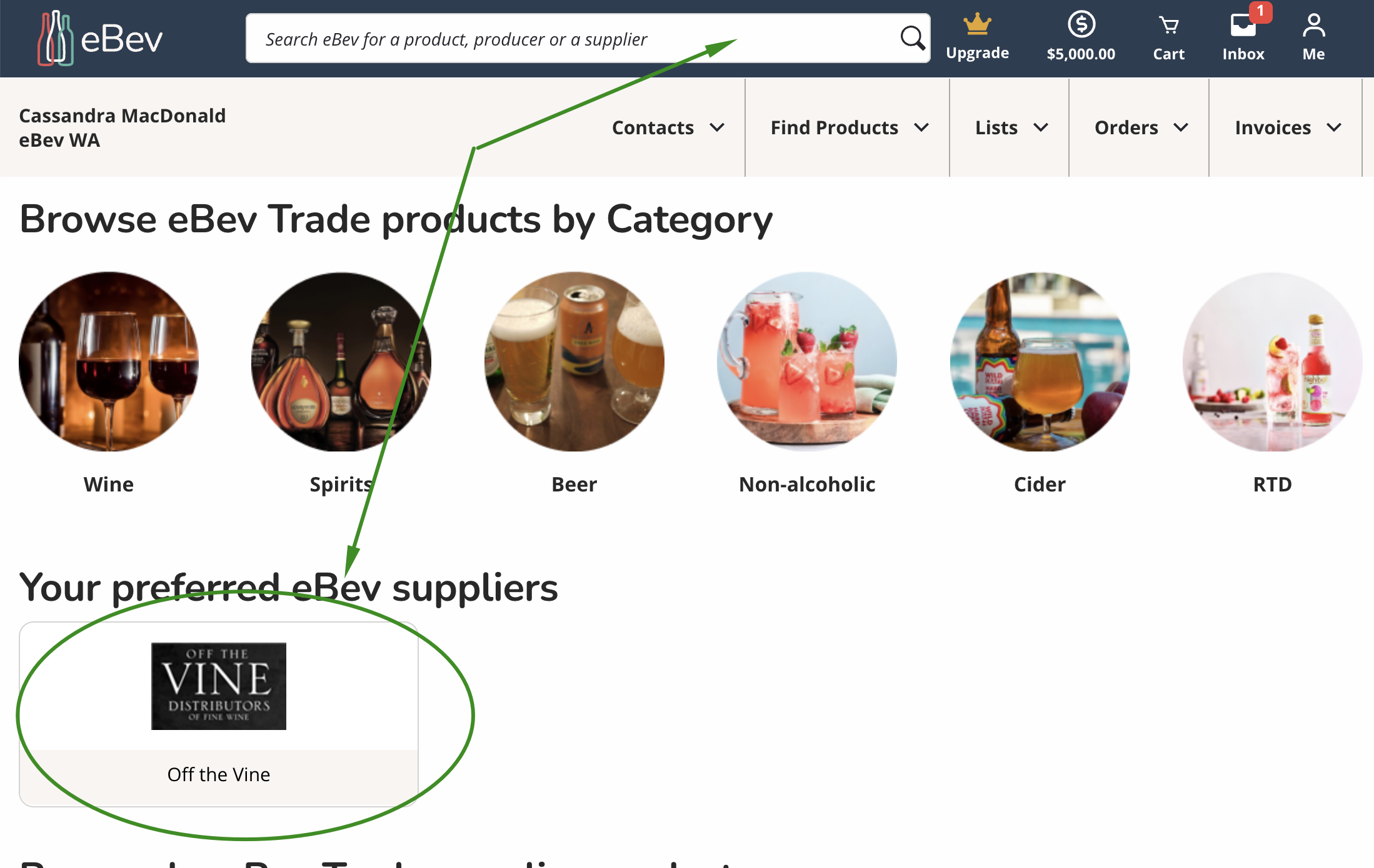 Off The Vine Customers — eBev