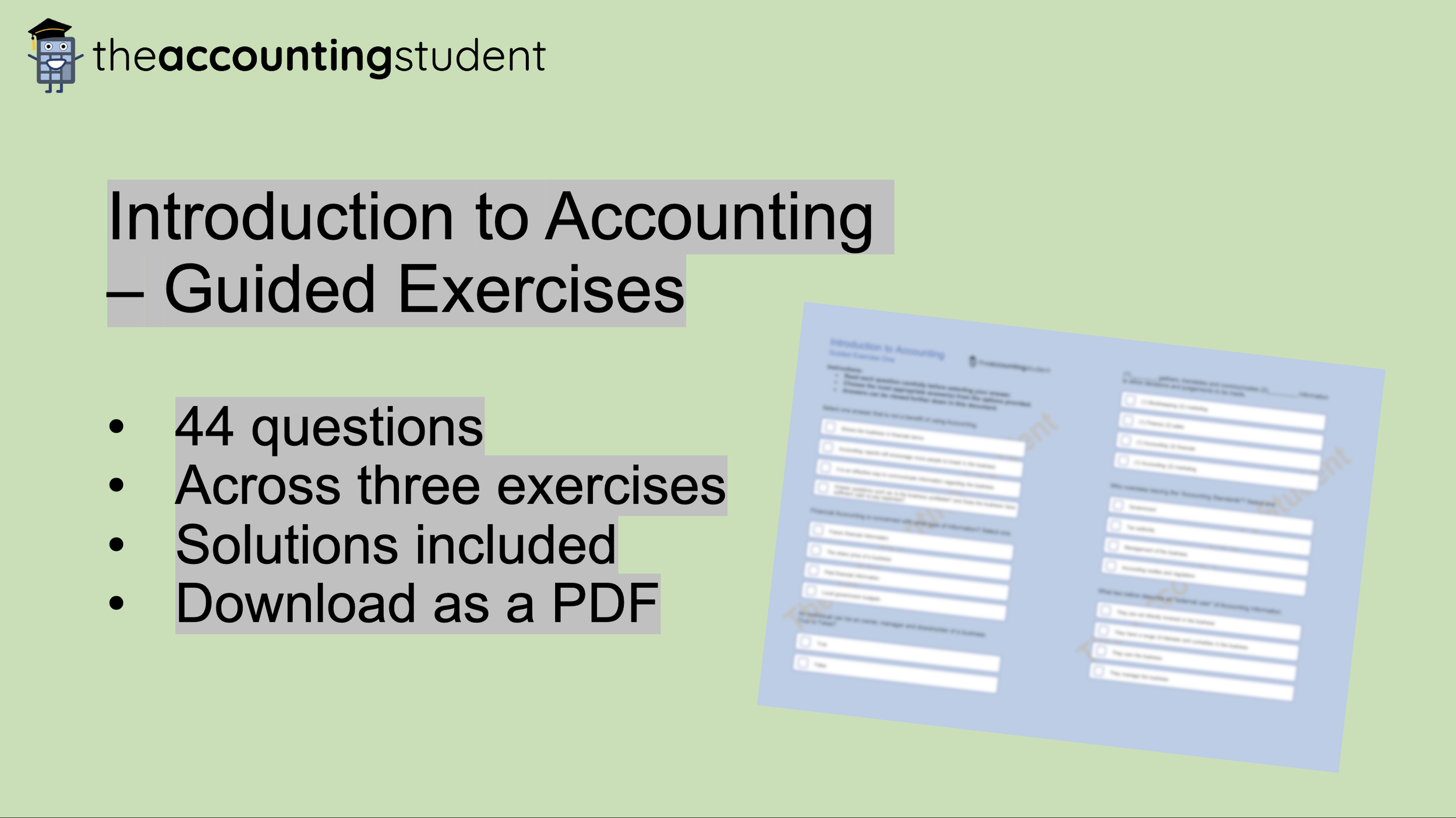Introduction to Accounting - Guided Exercises — The Accounting Student