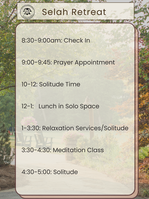 Selah Sample Schedule — Iron Bell Ministries