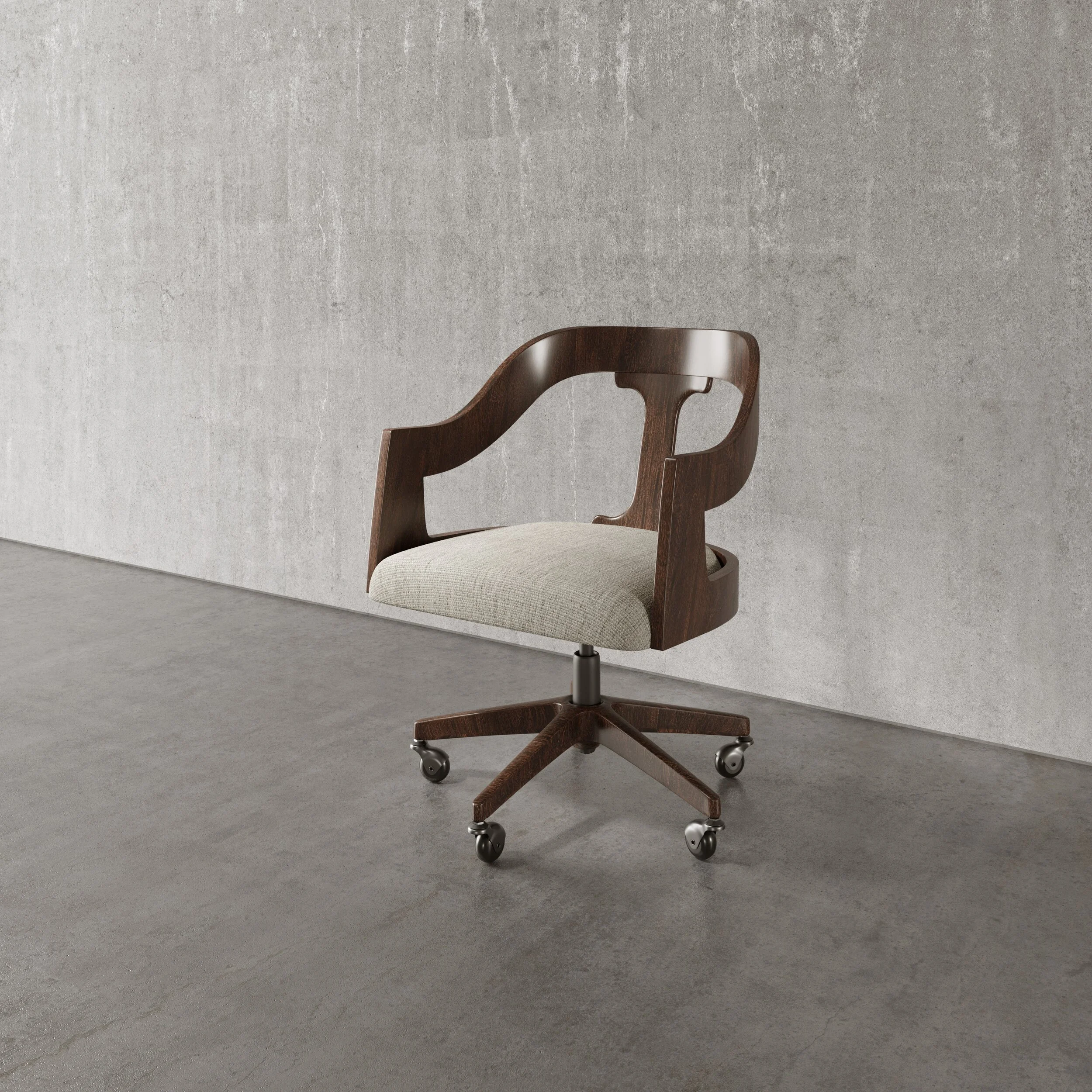 Crescent Desk Chair - 007 Lino Bianco — Casa Ispirata
