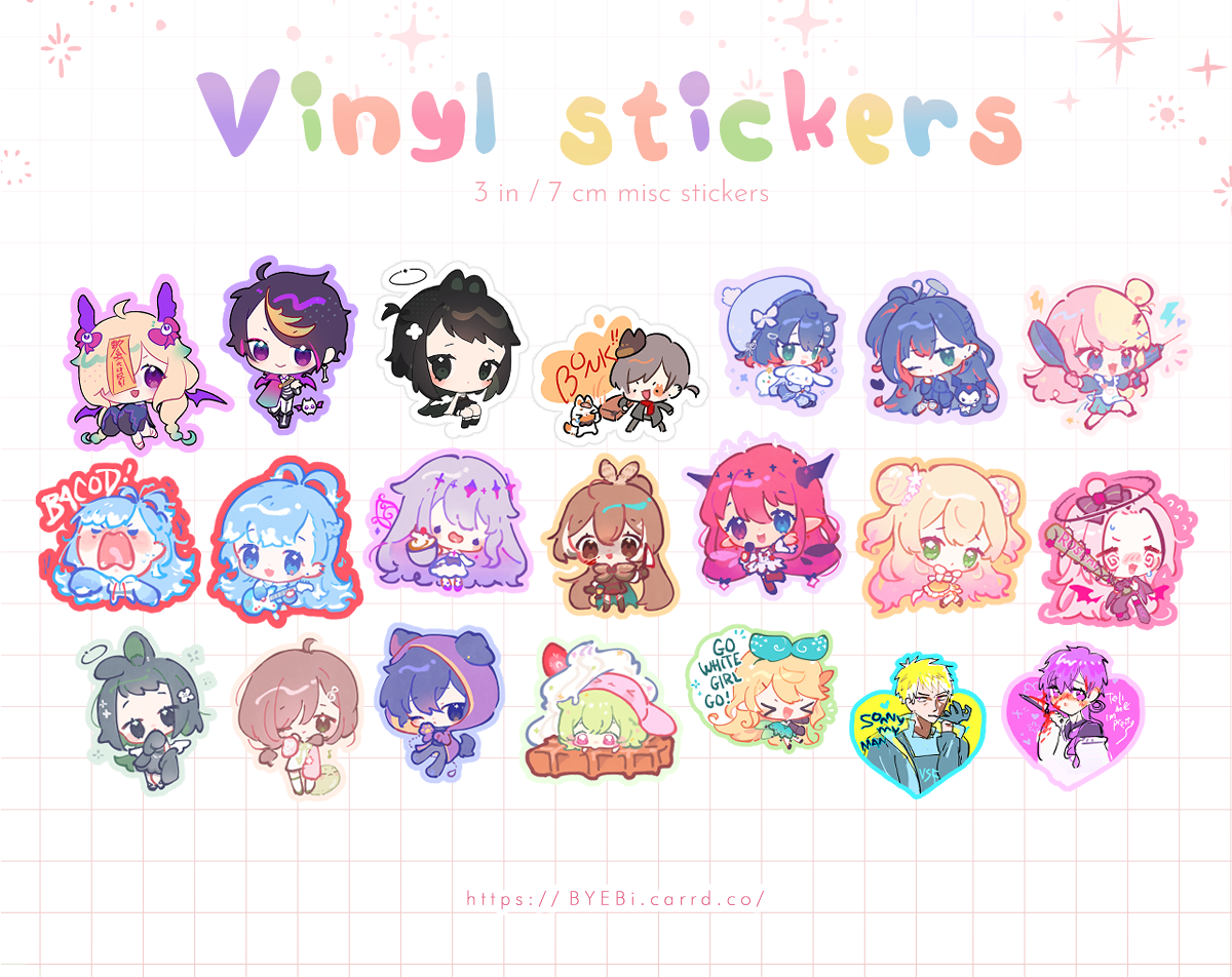 Misc Vtuber Vinyl Stickers [BYEBi] — 534 STUDIO