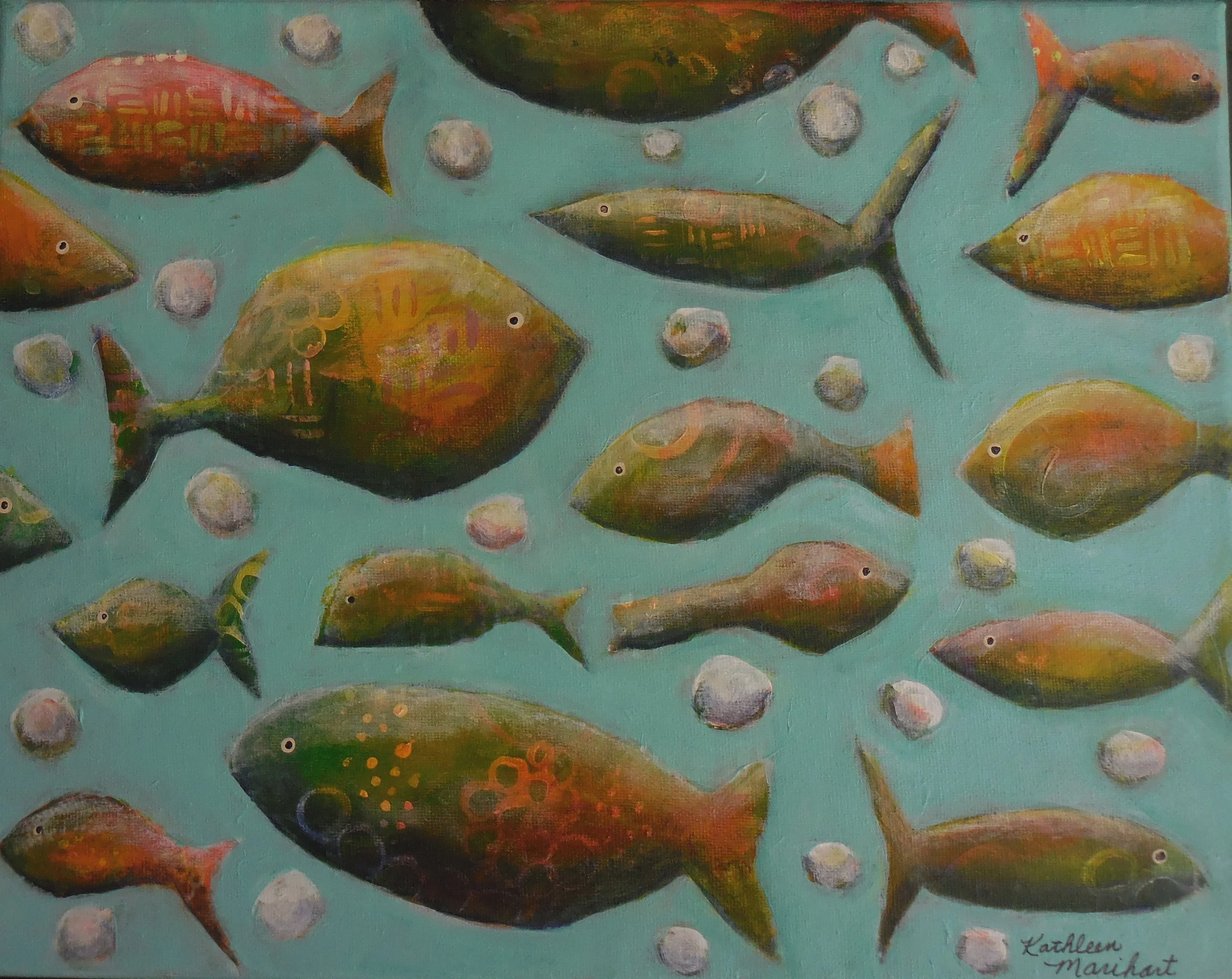 A School of Fish: Adventures in Reverse Acrylic Painting with Kathleen ...