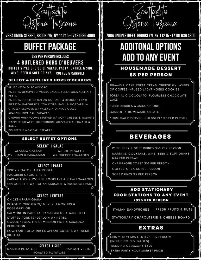 Brunch Catering Package Menu & Inquiry Form Park Slope — Scottadito ...