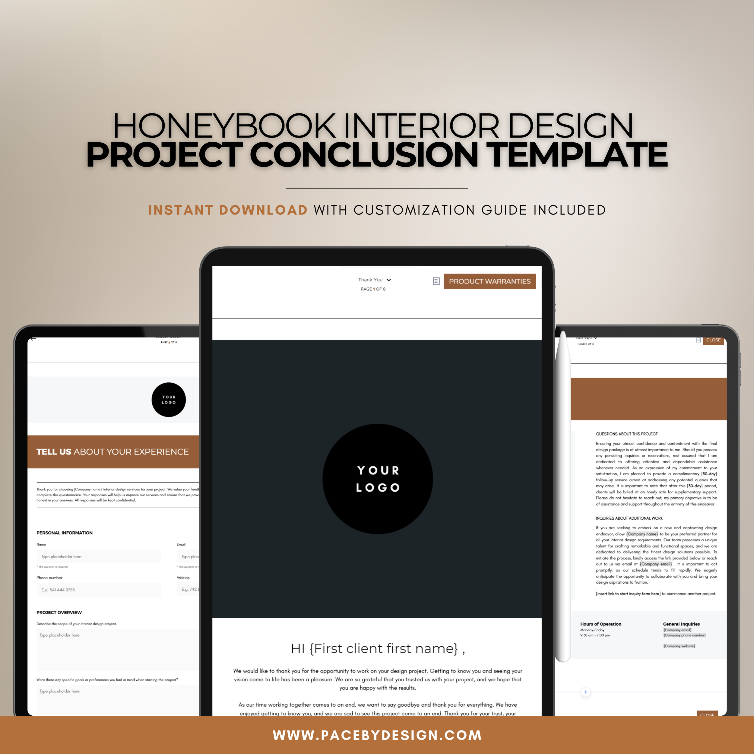 HONEYBOOK TEMPLATES FOR INTERIOR DESIGNERS | Pace By Design