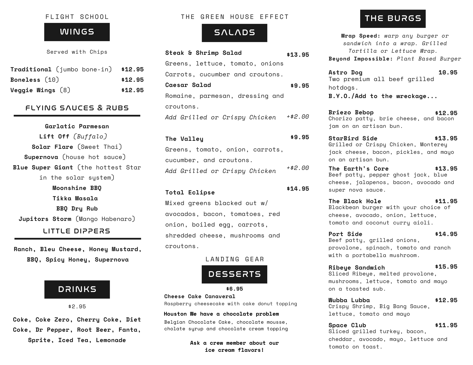 Menu | Christiansburg Sports Bar — Lost In Taste