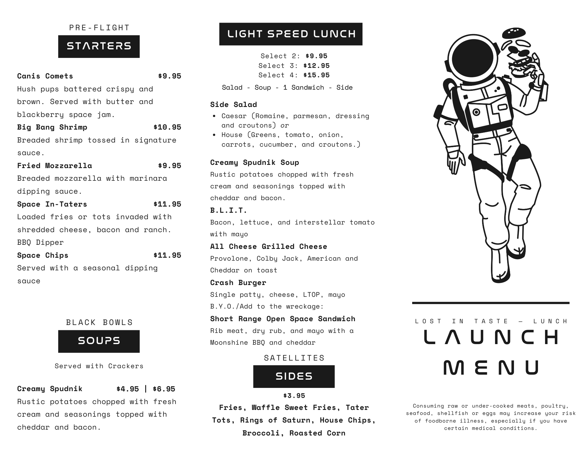 Lost In Taste Menu — Lost In Taste