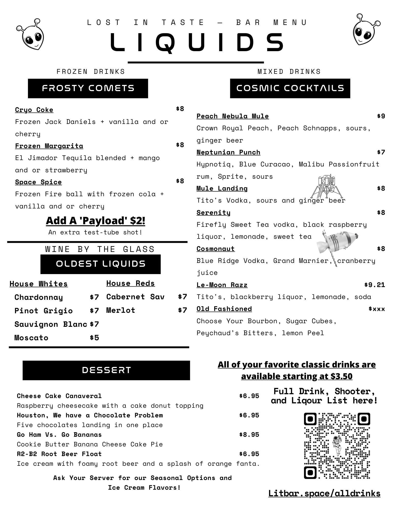 Lost In Taste Menu — Lost In Taste