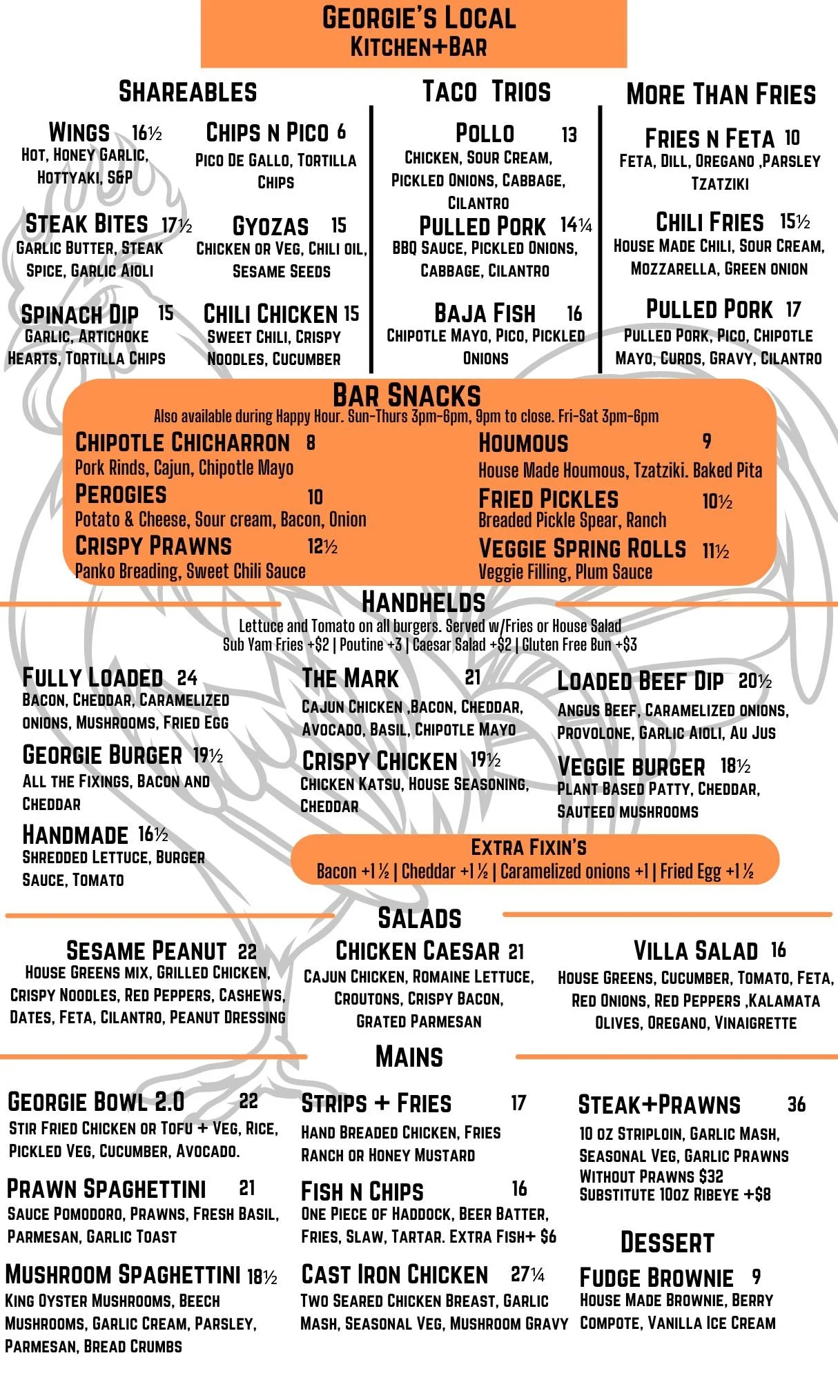 Menu — GEORGIE'S LOCAL - KITCHEN & BAR