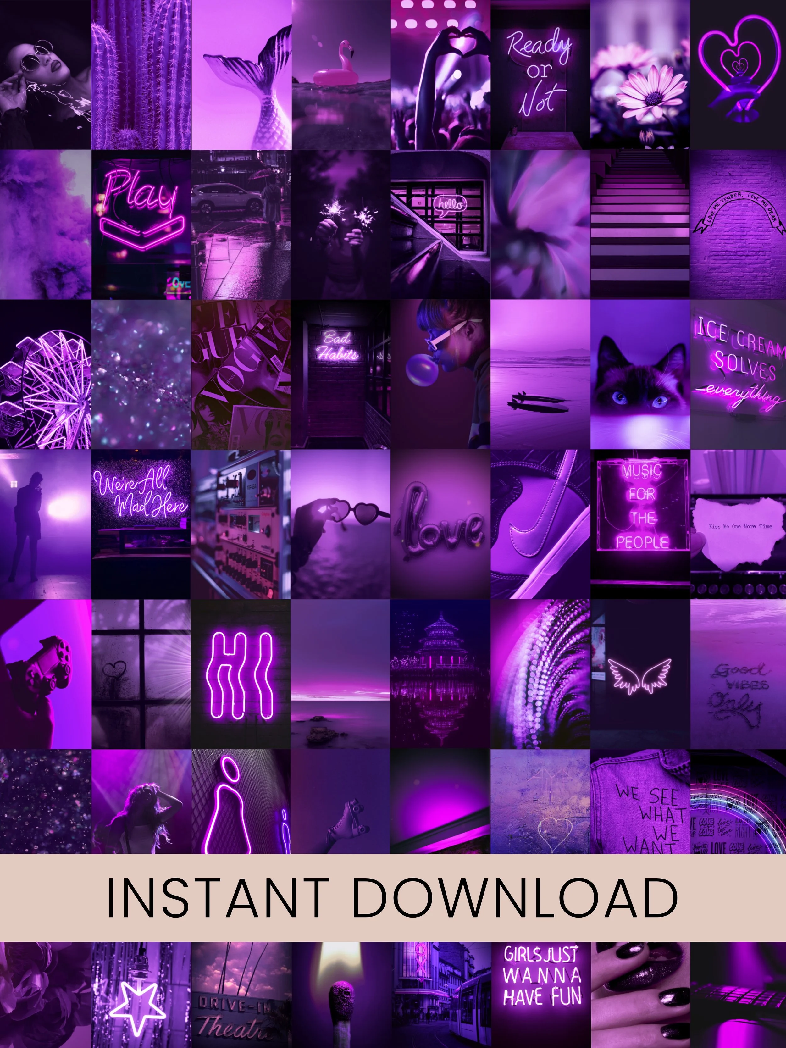 Neon Purple Collage Kit — Tara