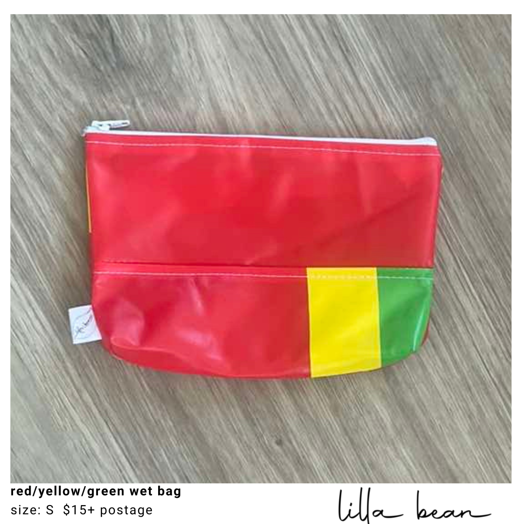 red/yellow/green S wet bag — Lilla Bean