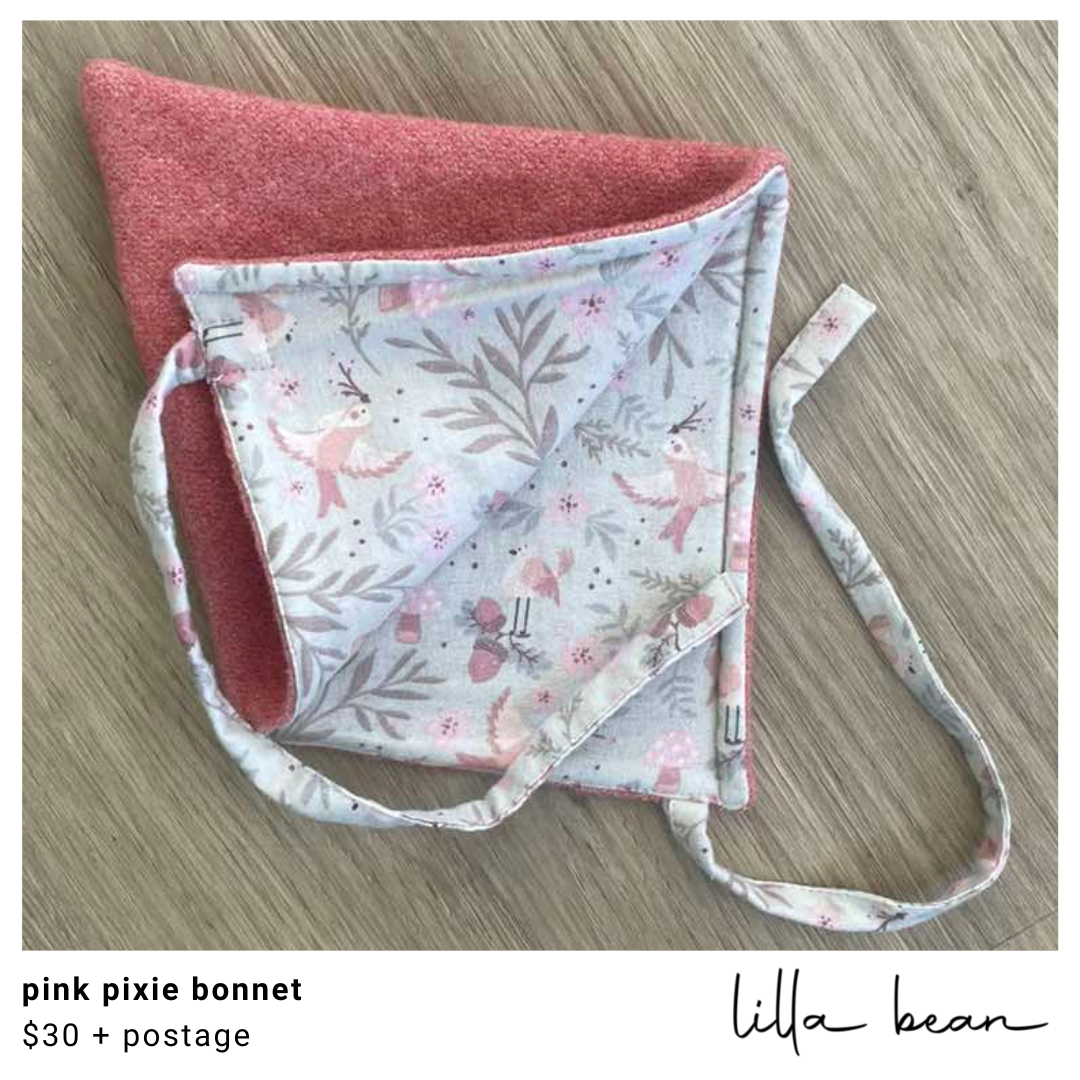 pink pixie bonnet, size Medium — Lilla Bean