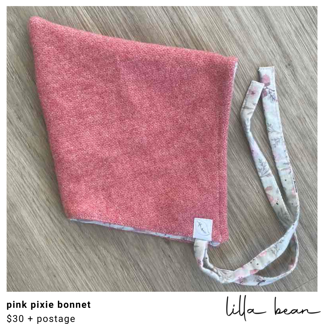 pink pixie bonnet, size Small — Lilla Bean