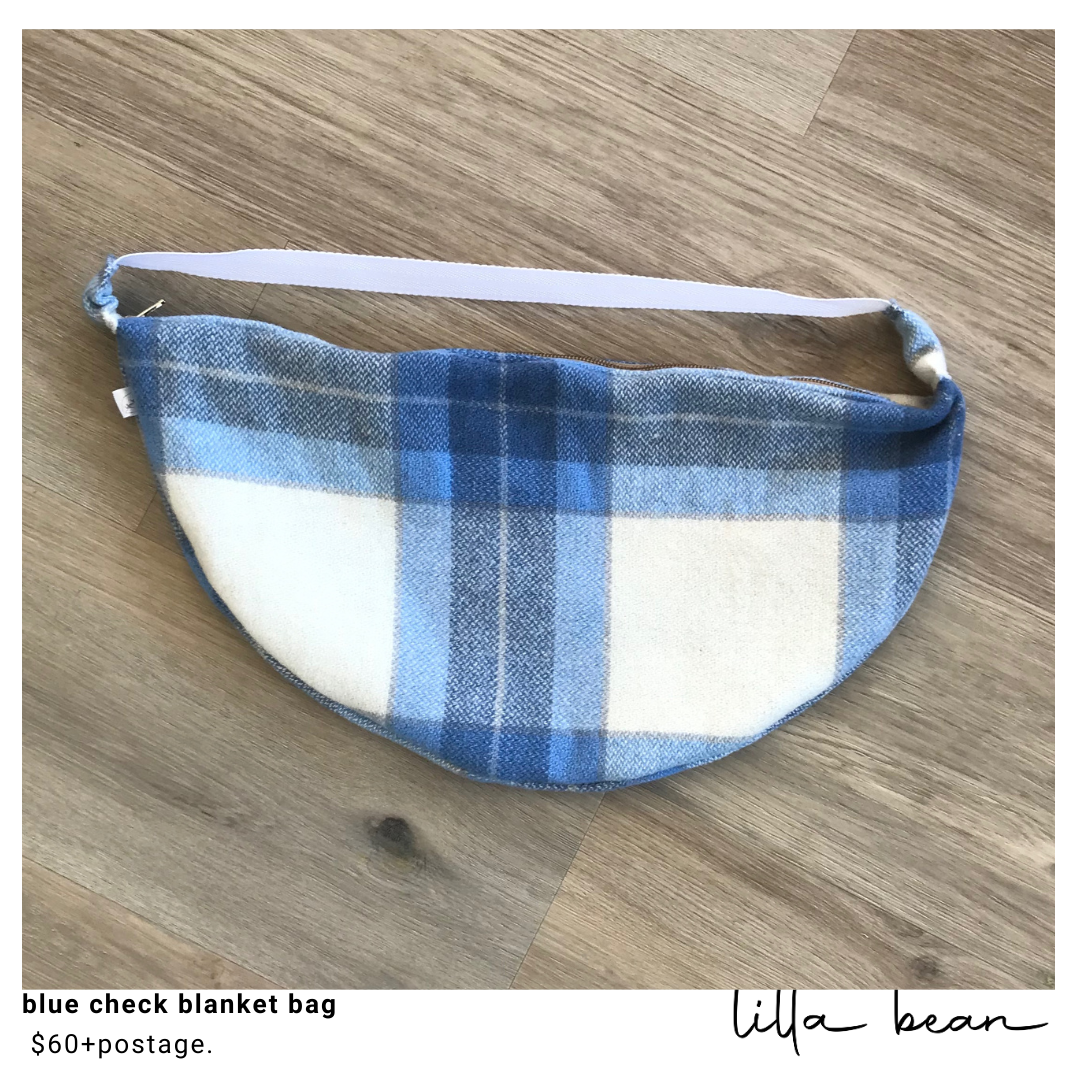blue check blanket bag — Lilla Bean