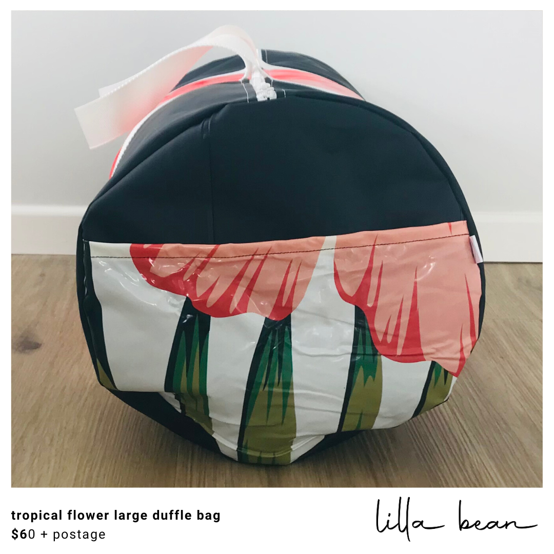 tropical flower large duffle bag — Lilla Bean