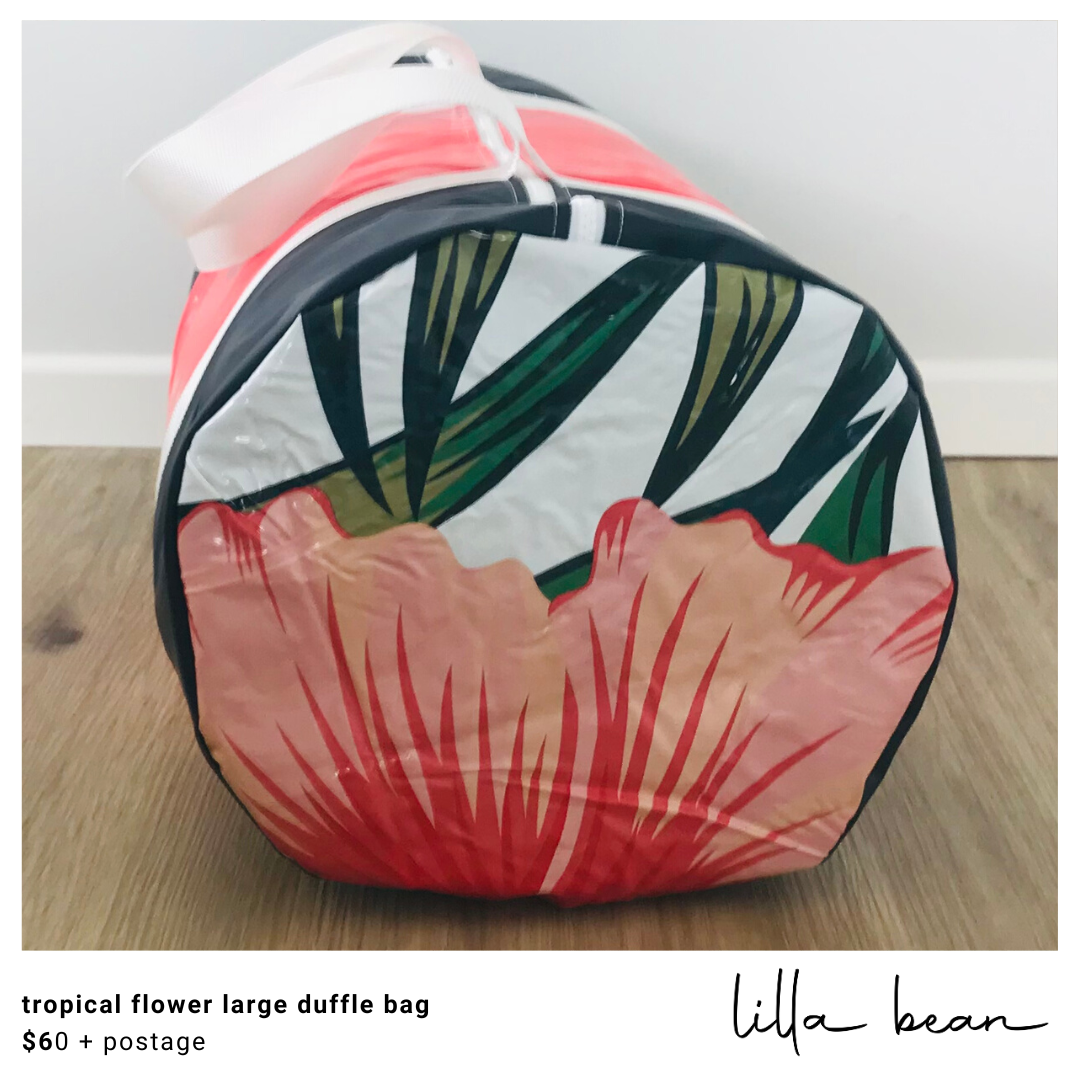 tropical flower large duffle bag — Lilla Bean
