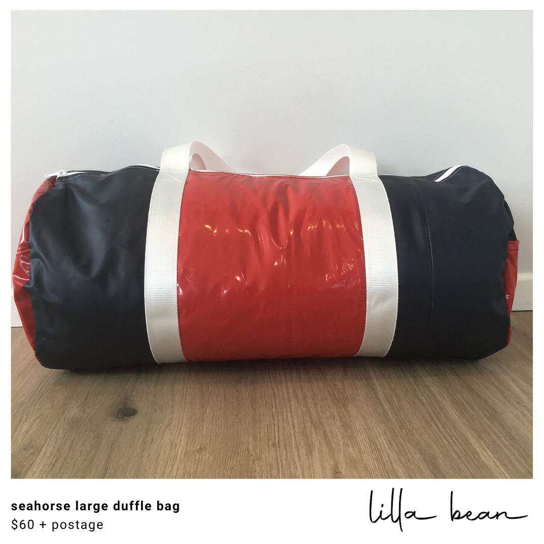 red+orange large duffle bag — Lilla Bean
