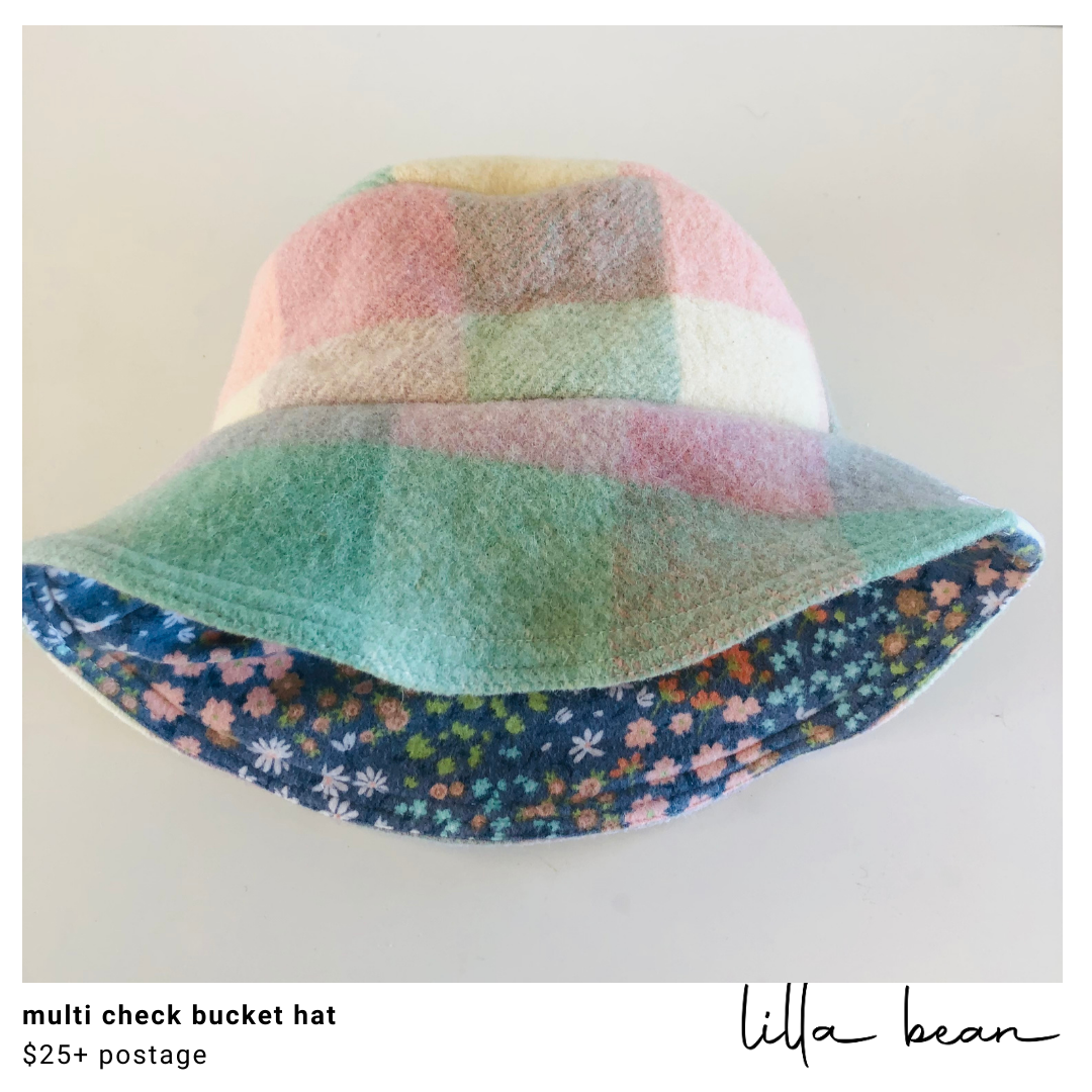 multi check bucket hat - large — Lilla Bean