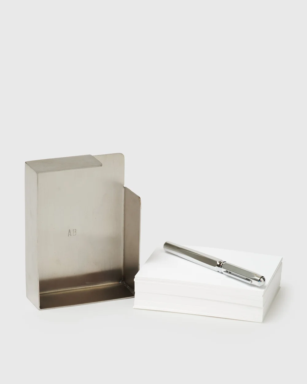 Brushed Stainless Steel Memo Box with Custom Monogramming — Alissa Bell ...