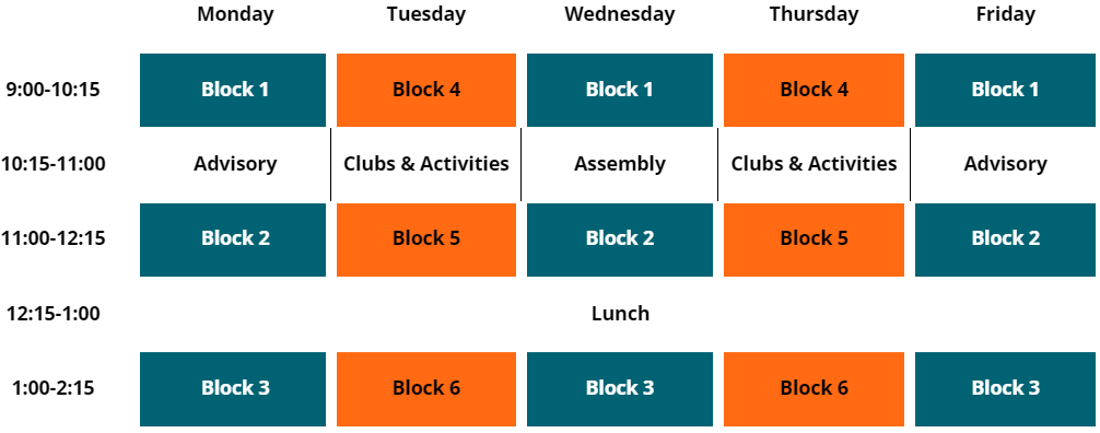 Class Schedule | The Downtown School