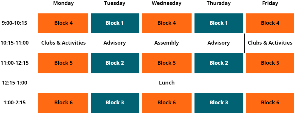 Class Schedule | The Downtown School