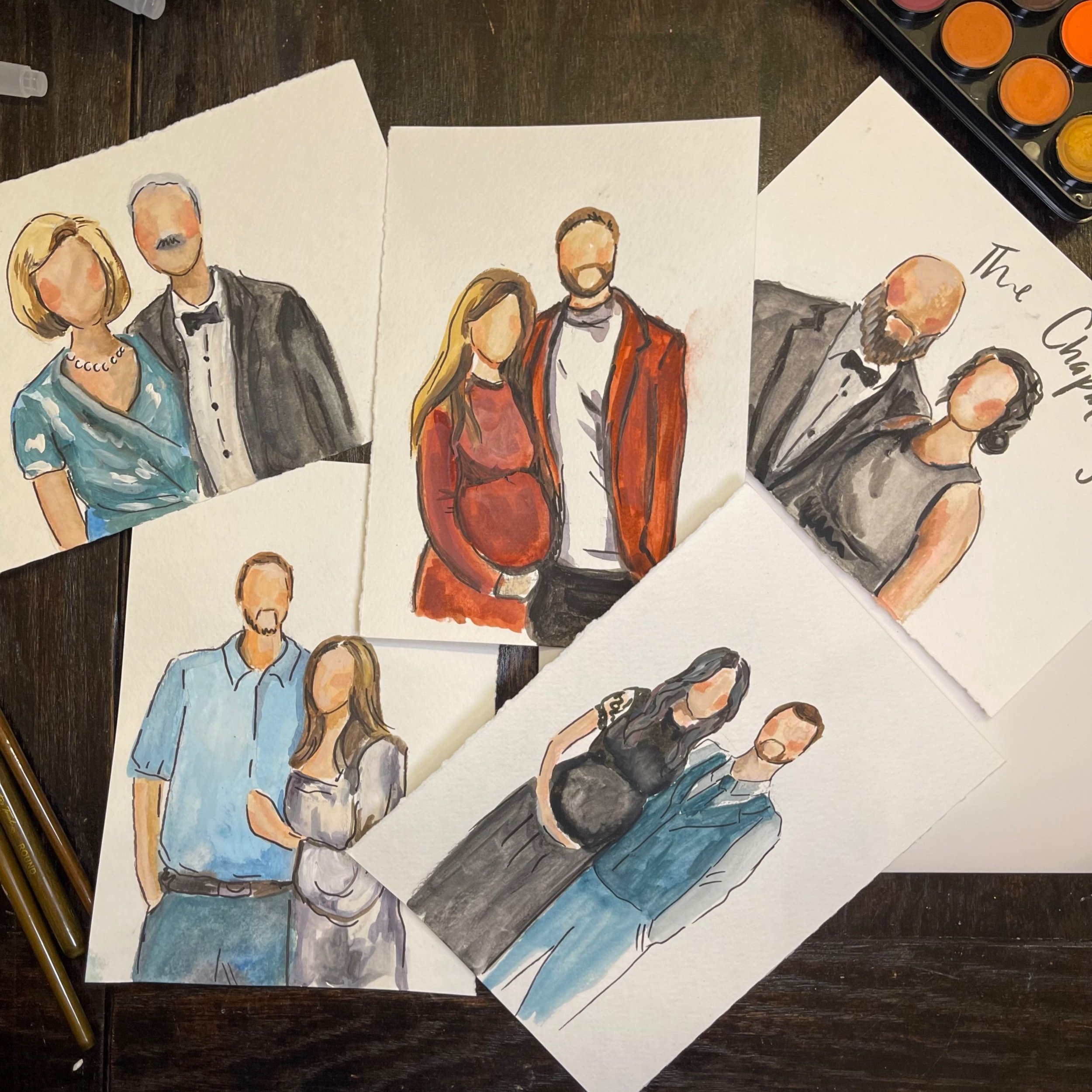 Watercolor Guest Portraits — Mackenzie Elliott Studio