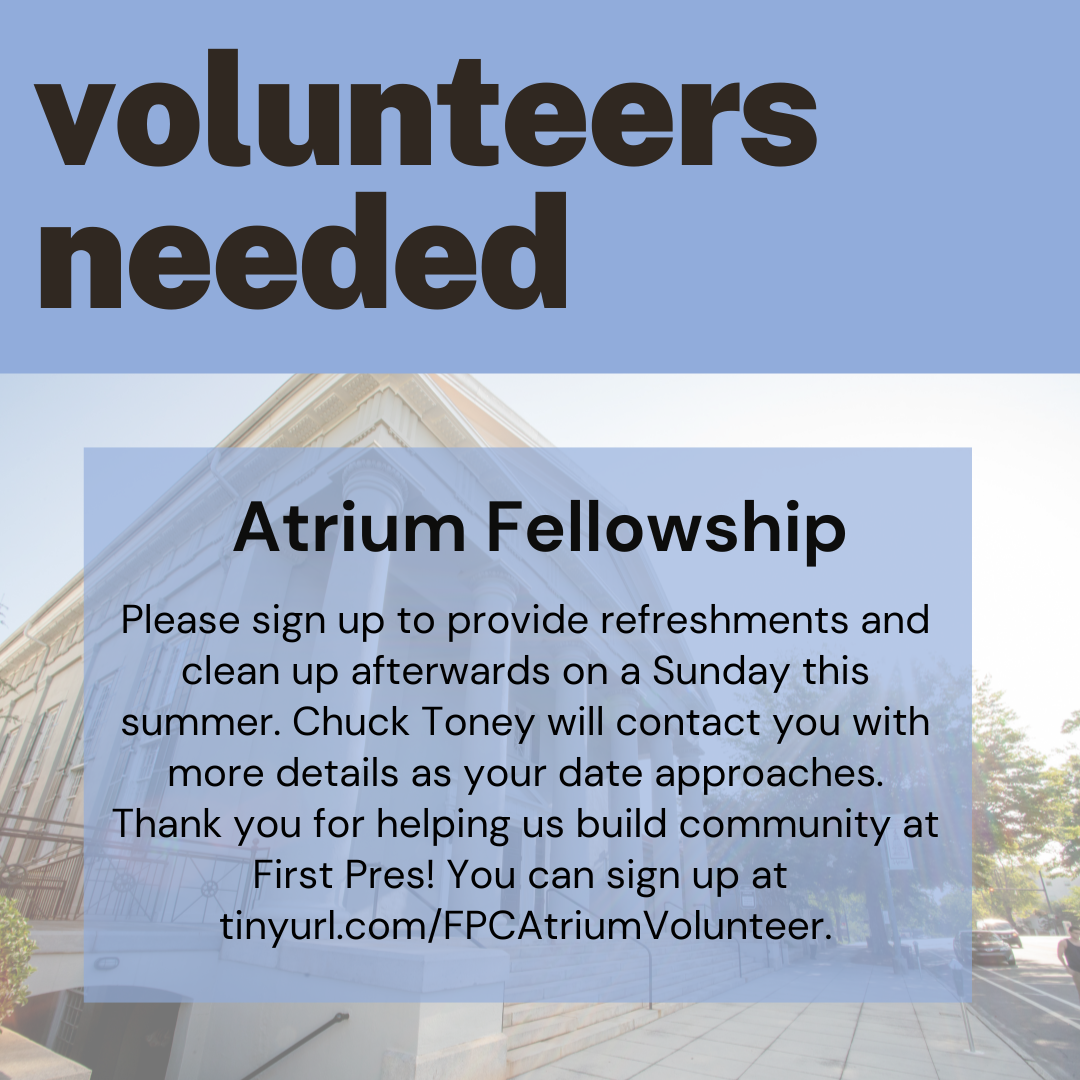 Atrium Fellowship Hosts — First Presbyterian Church of Athens GA