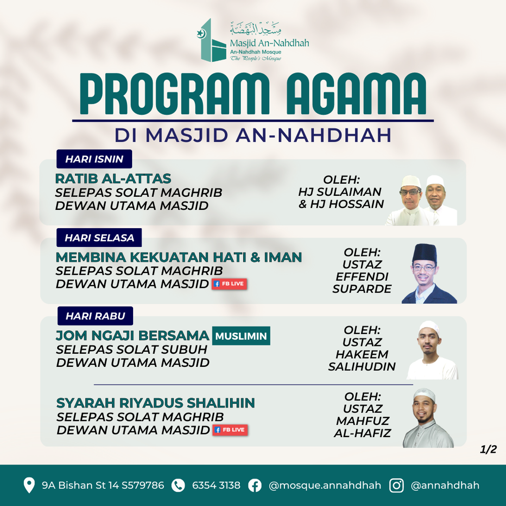 Programmes — An Nahdhah Mosque