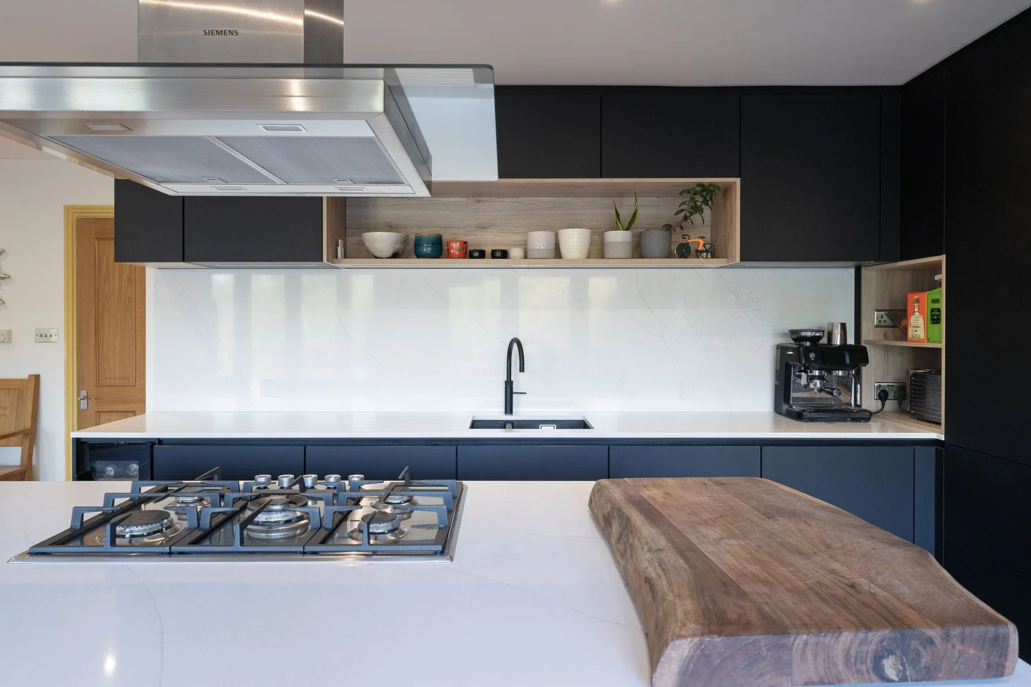 Black Handleless Kitchen in Bladon - Ridgeway Interiors
