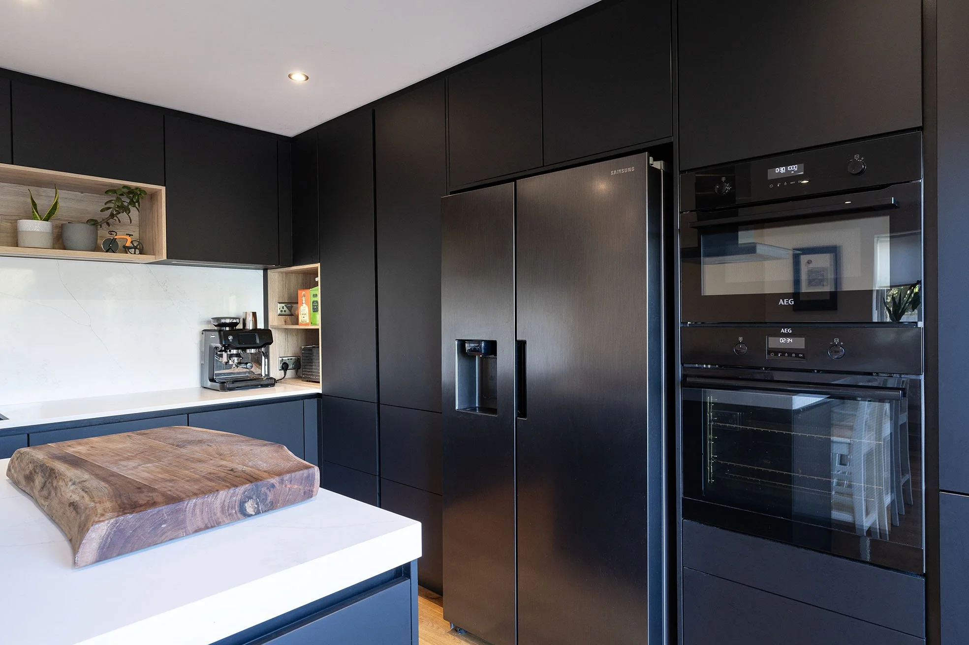 Black Handleless Kitchen in Bladon - Ridgeway Interiors
