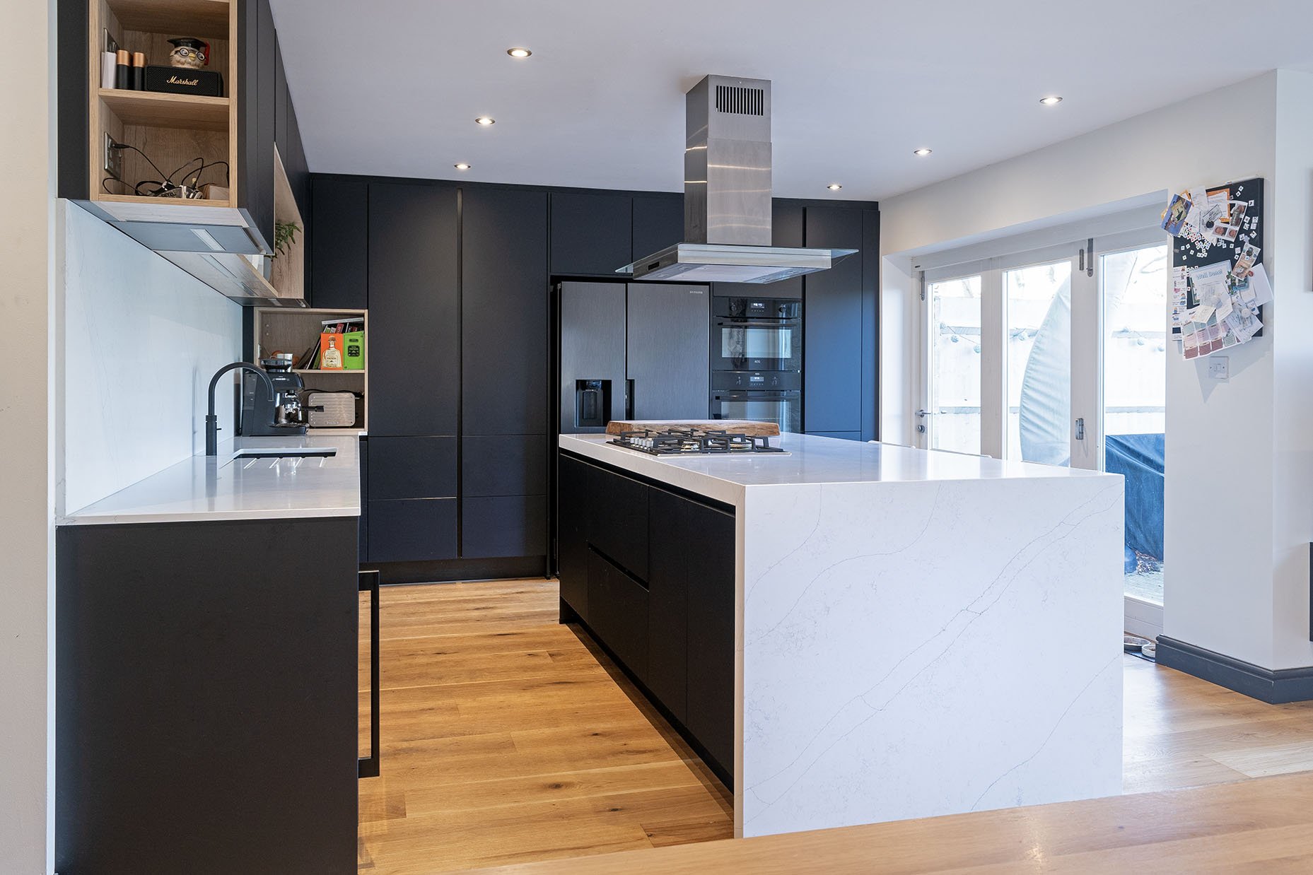 Black Handleless Kitchen in Bladon - Ridgeway Interiors
