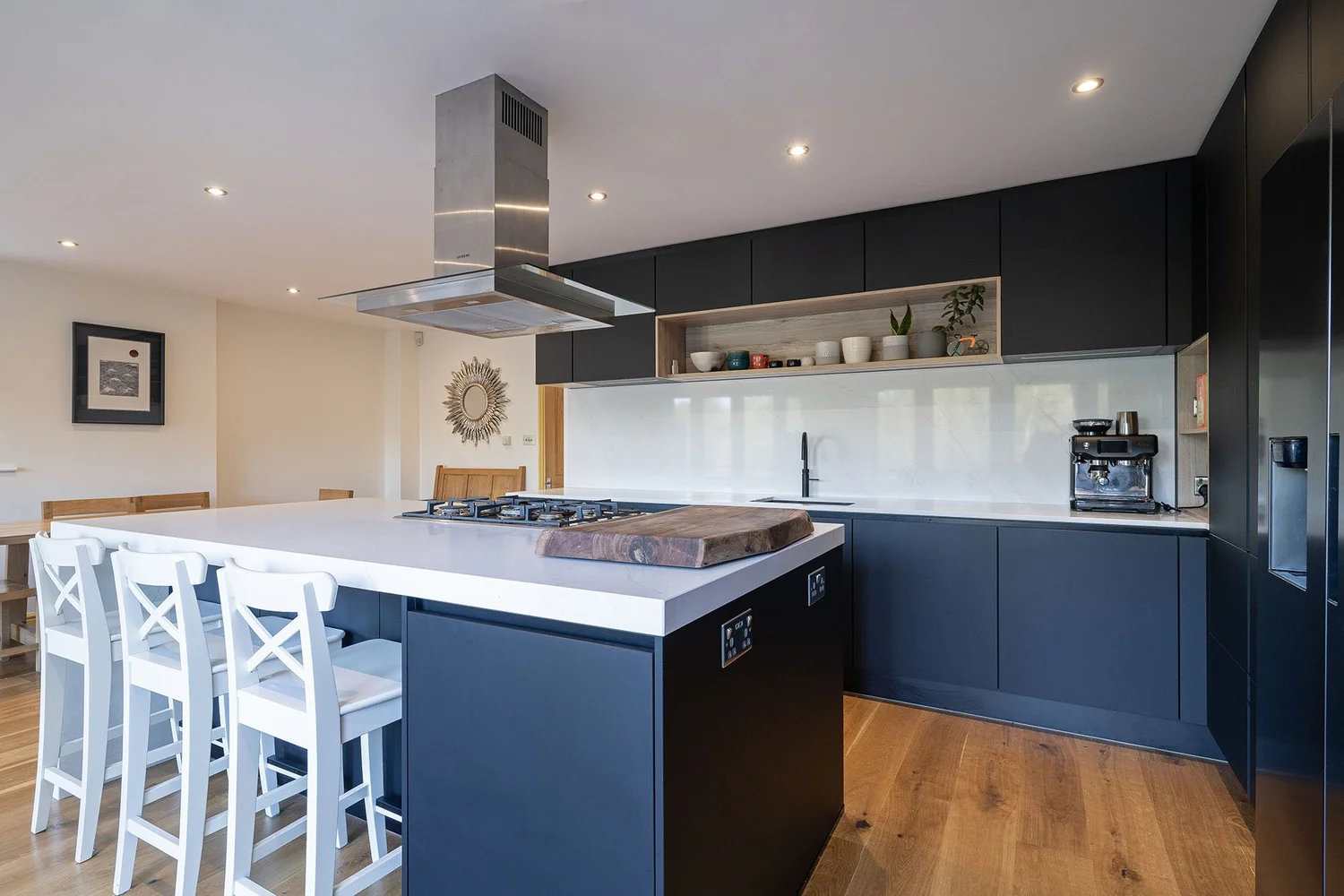 Black Handleless Kitchen in Bladon - Ridgeway Interiors