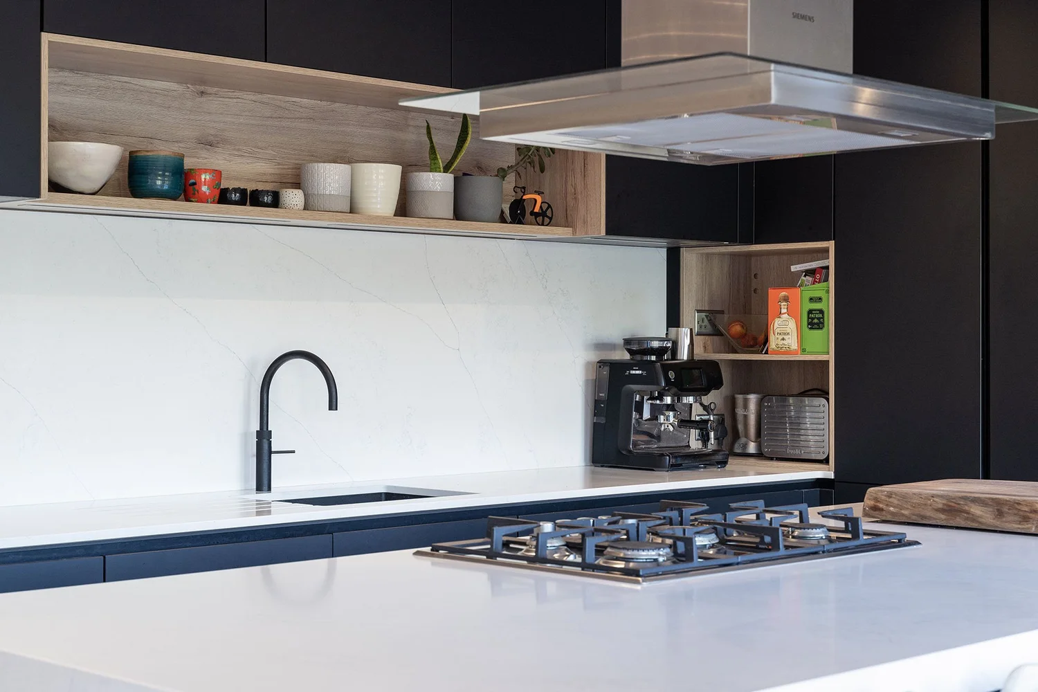 Black Handleless Kitchen in Bladon - Ridgeway Interiors