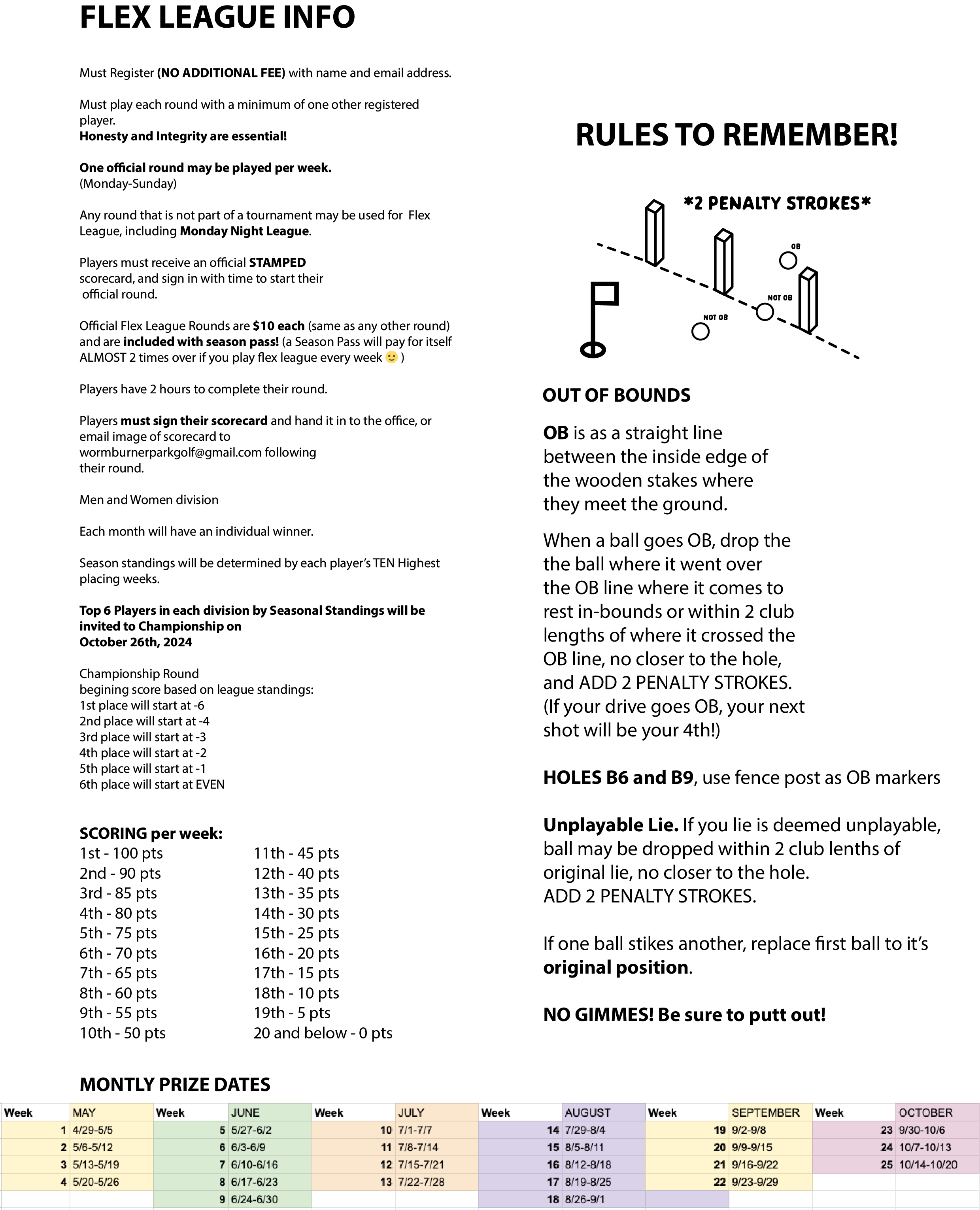 Flex League — Wormburner Park Golf