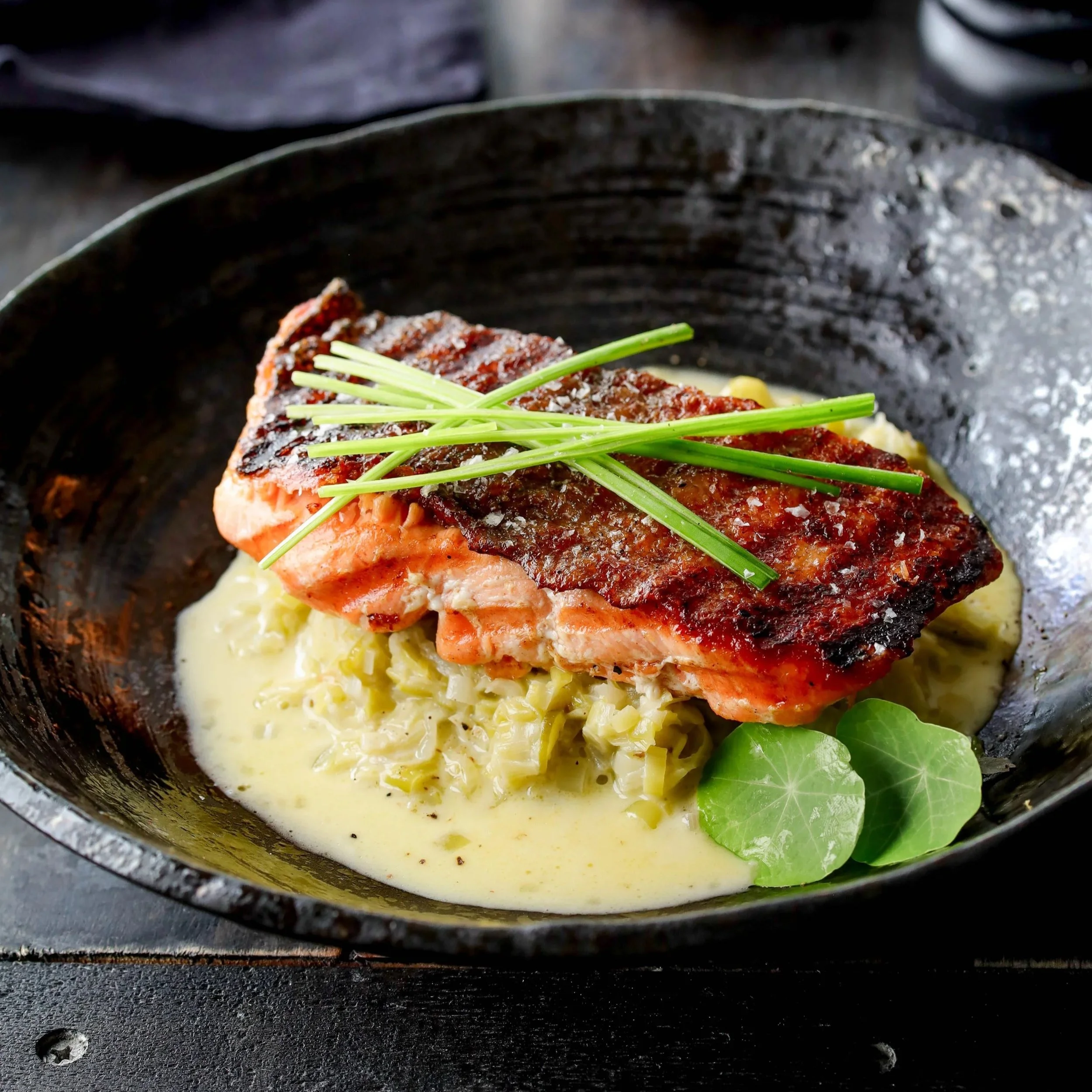 CREAMED CIDER-POACHED LEEKS | French Cooking Academy