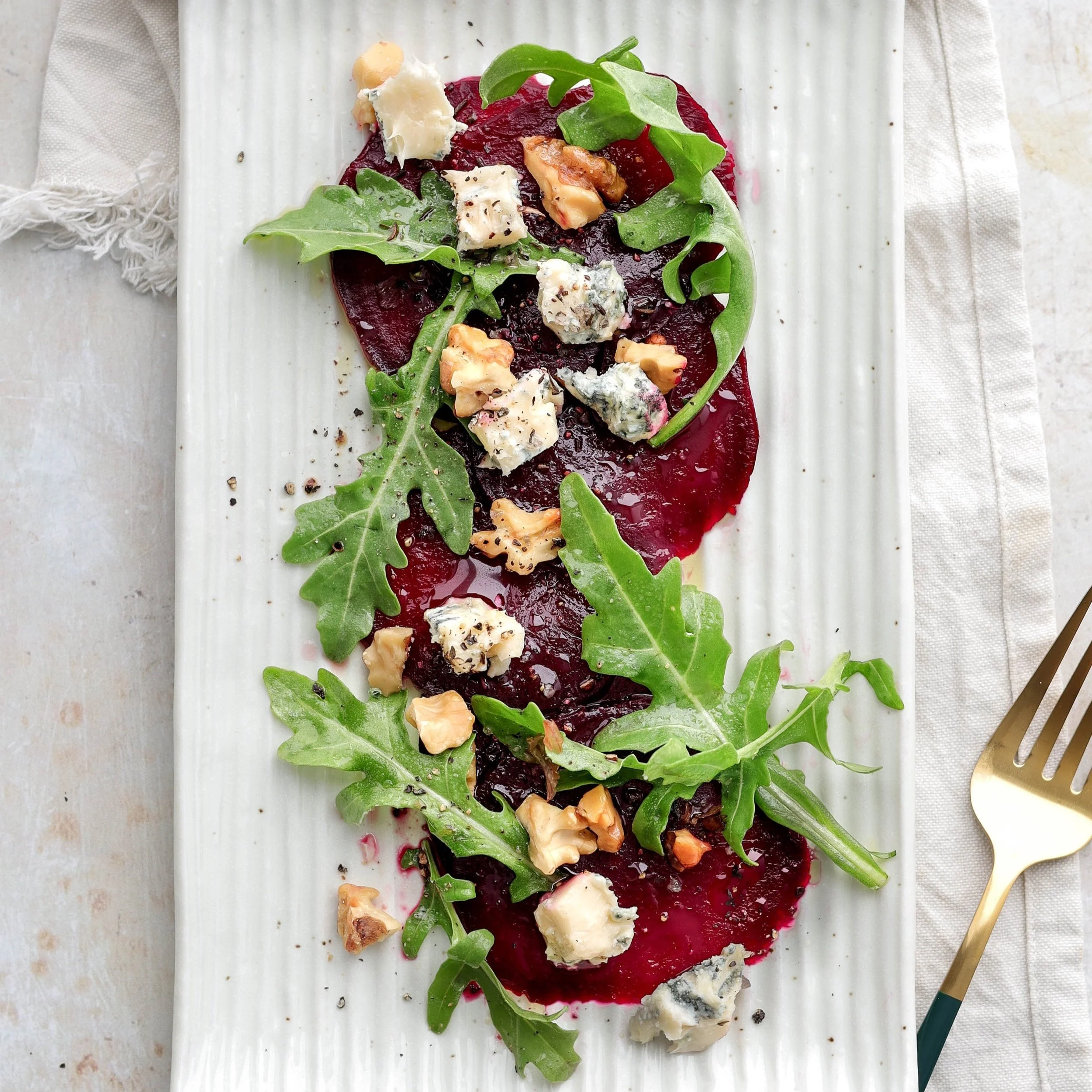 ROASTED BEET SALAD WITH HAZELNUT, GORGONZOLA, AGED RED WINE VINEGAR ...