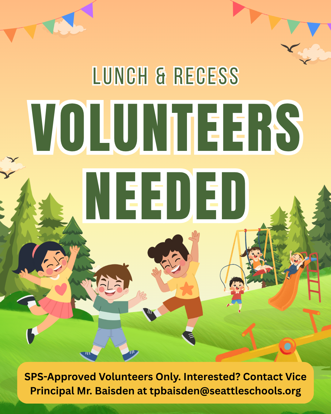 Lunch & Recess Volunteers Needed! — Lafayette Elementary School PTA